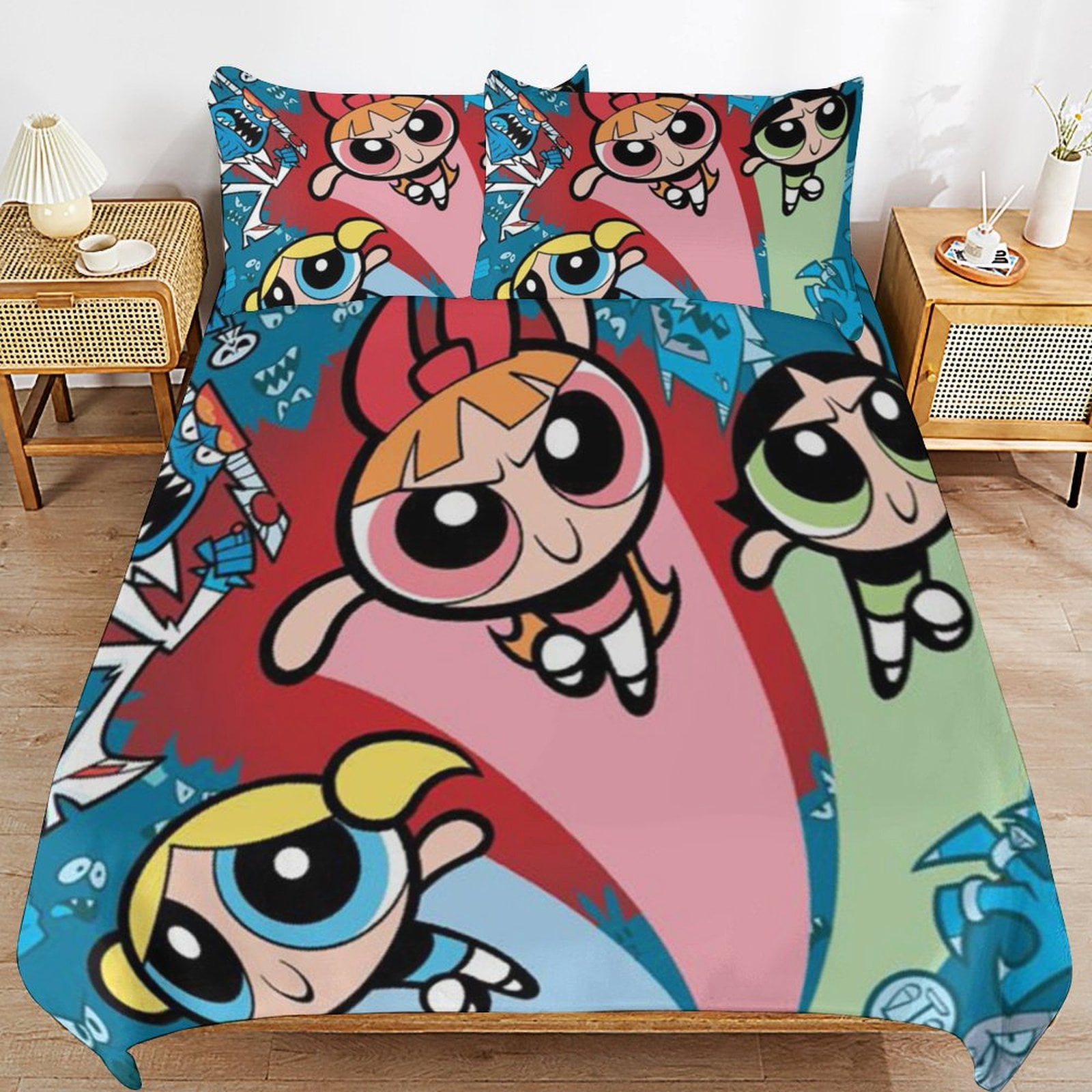 The Powerpuff Girls 3 Pieces Bedding Set 3D Printed Lightweight Bed ...