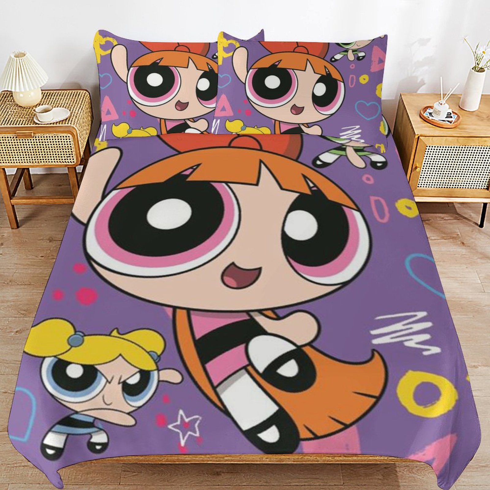 The Powerpuff Girls 3 Pieces Bedding Set 3D Printed Lightweight Bed ...