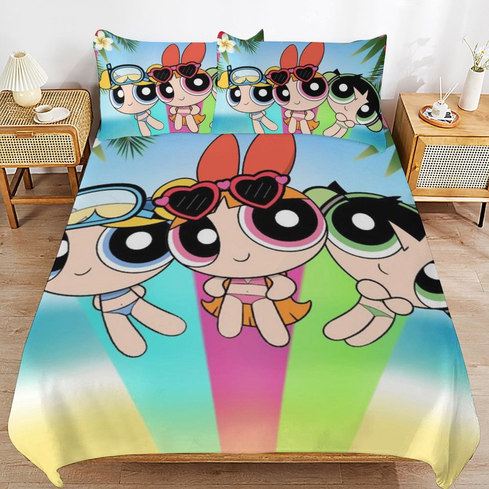 The Powerpuff Girls 3 Pieces Bedding Set 3D Printed Lightweight Bed ...