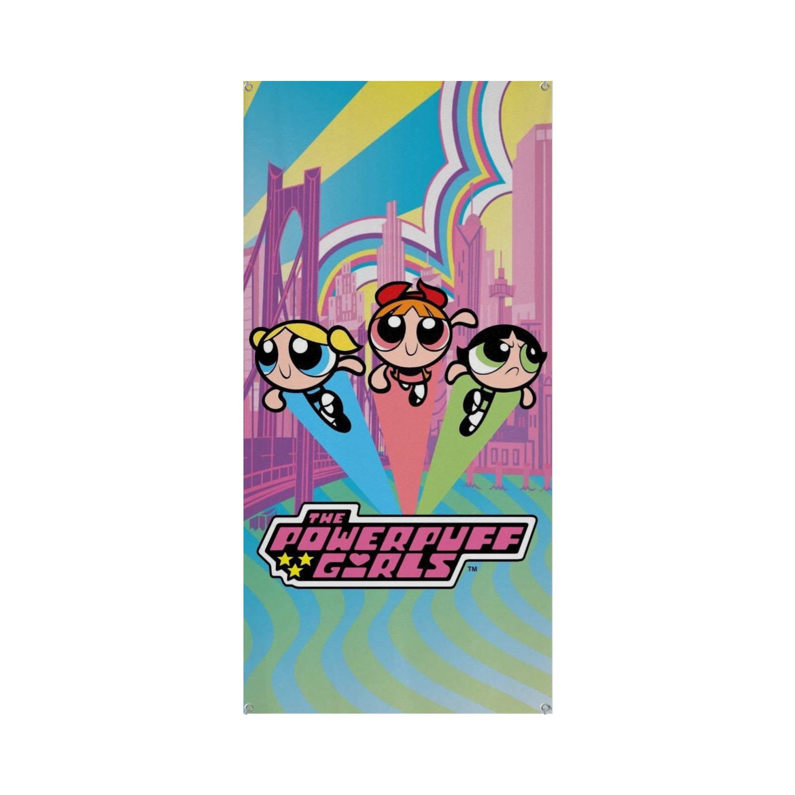 The Powerpuff Girls 35.4*72.8IN/90*185CM Door frame decoration banner ...