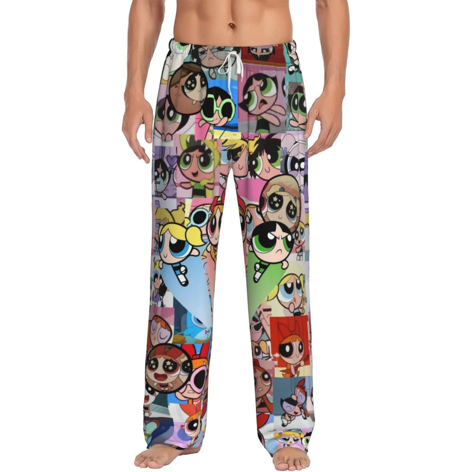 The Powerpuff Girls Anime Cartoon All-Over Print Men'S Black Pajama ...