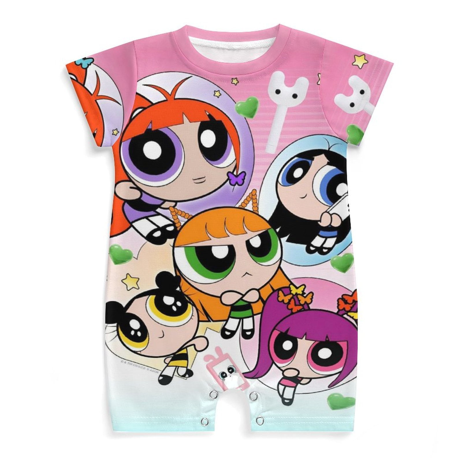 The Powerpuff Girls Baby Romper Short Sleeve Bodysuits Soft Rompers ...