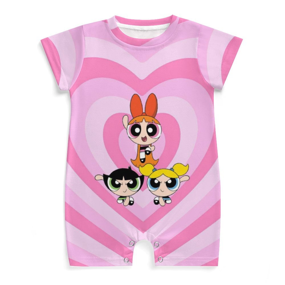 The Powerpuff Girls Baby Romper Short Sleeve Bodysuits Soft Rompers ...