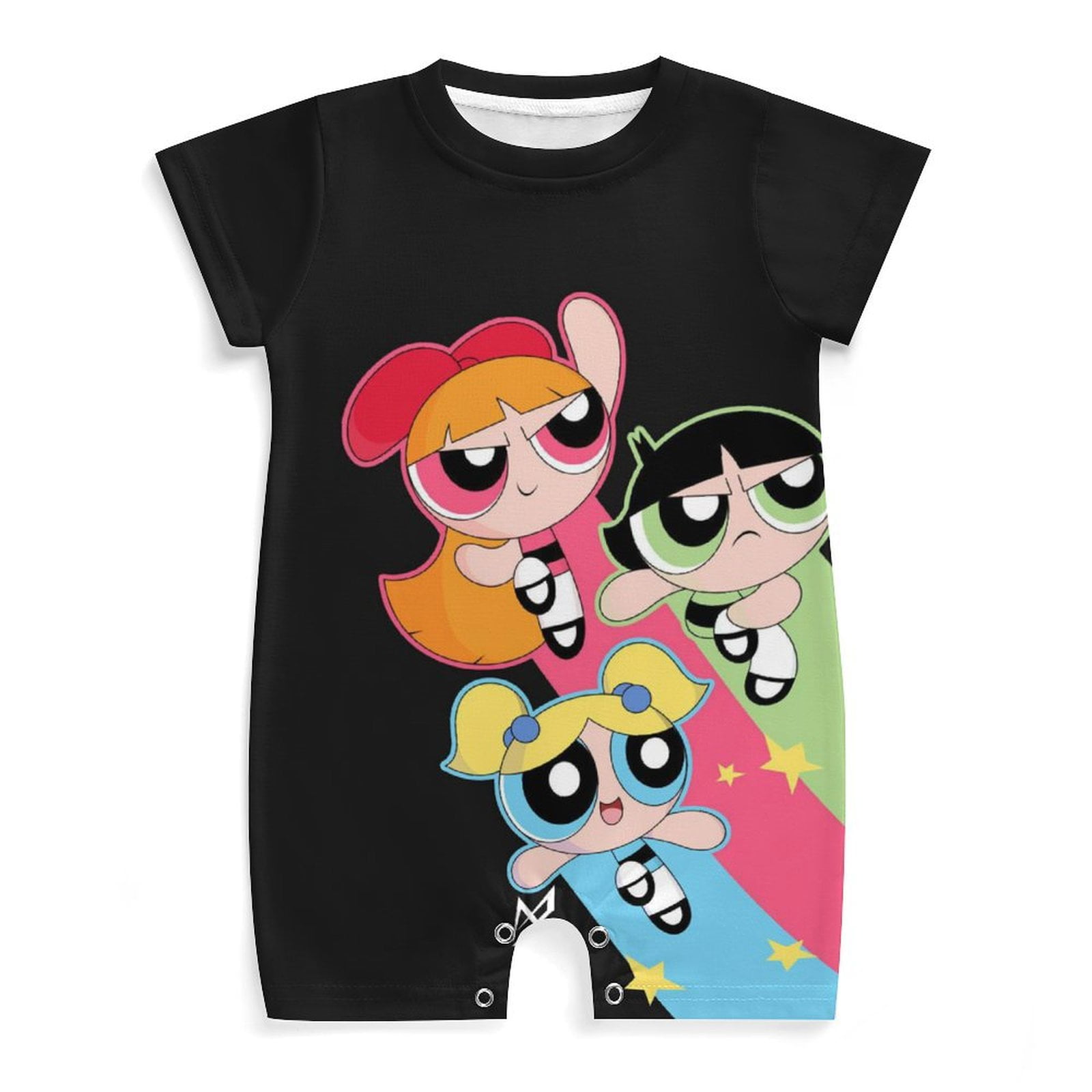 The Powerpuff Girls Baby Romper Short Sleeve Bodysuits Soft Rompers ...