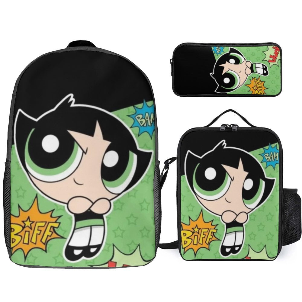 The Powerpuff Girls Backpack 3 Piece Set Travel Daypack Combination ...