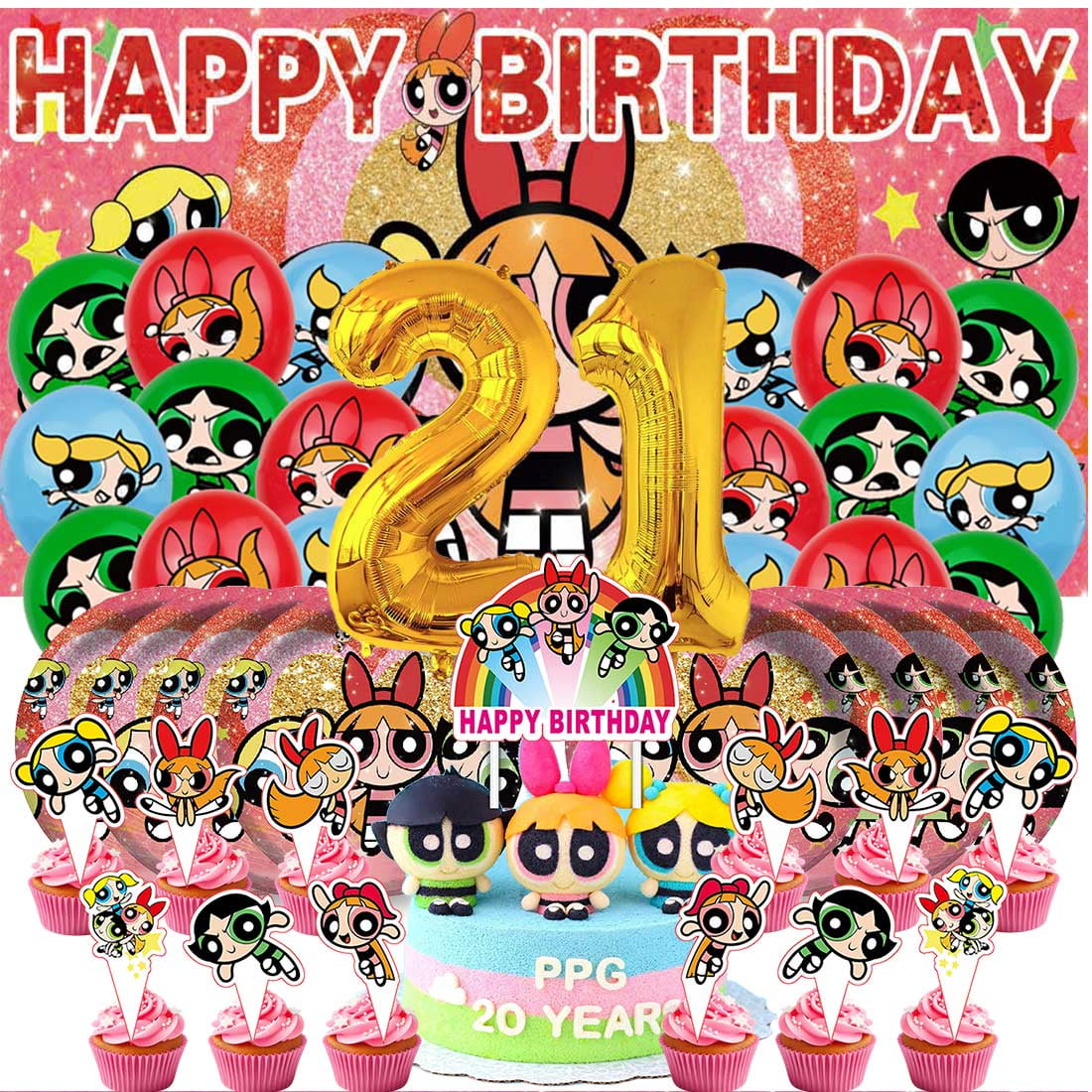 The Powerpuff Girls Balloons Party Supplies 21th Decor Tableware ...