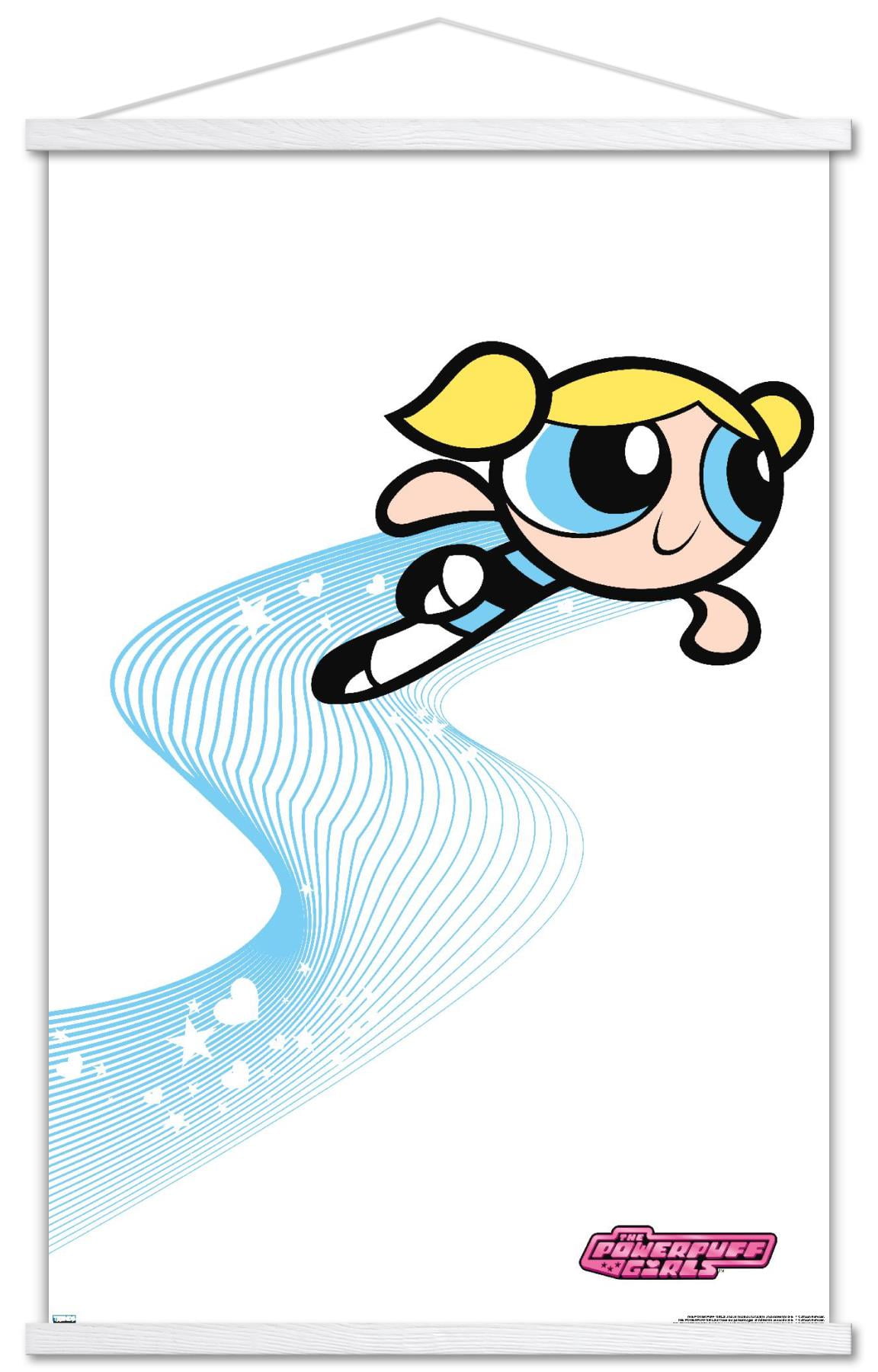 The Powerpuff Girls - Bubbles Heart Lines Wall Poster with Wooden ...