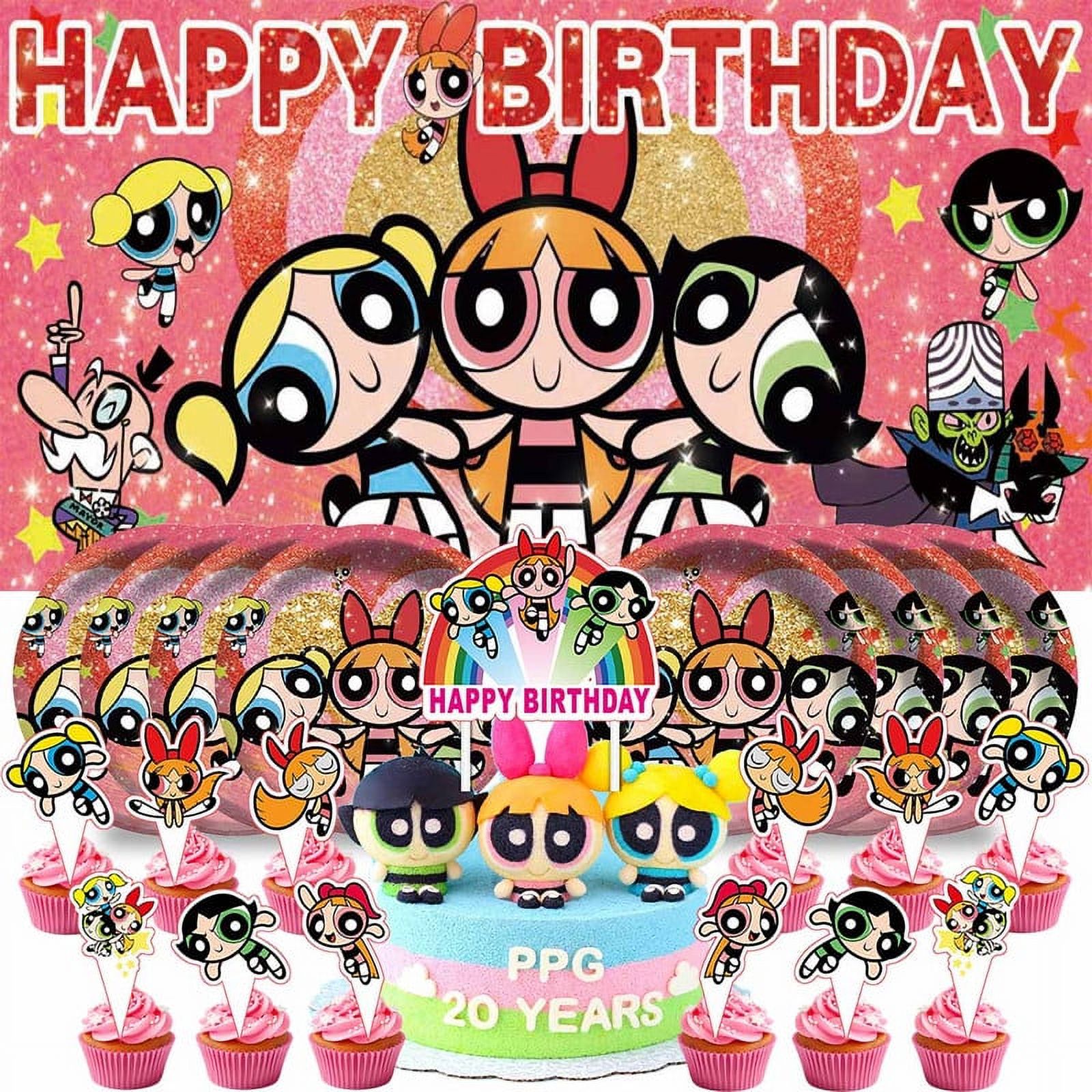 The Powerpuff Girls Decor Plates Party Supplies Decorations Backdrop ...