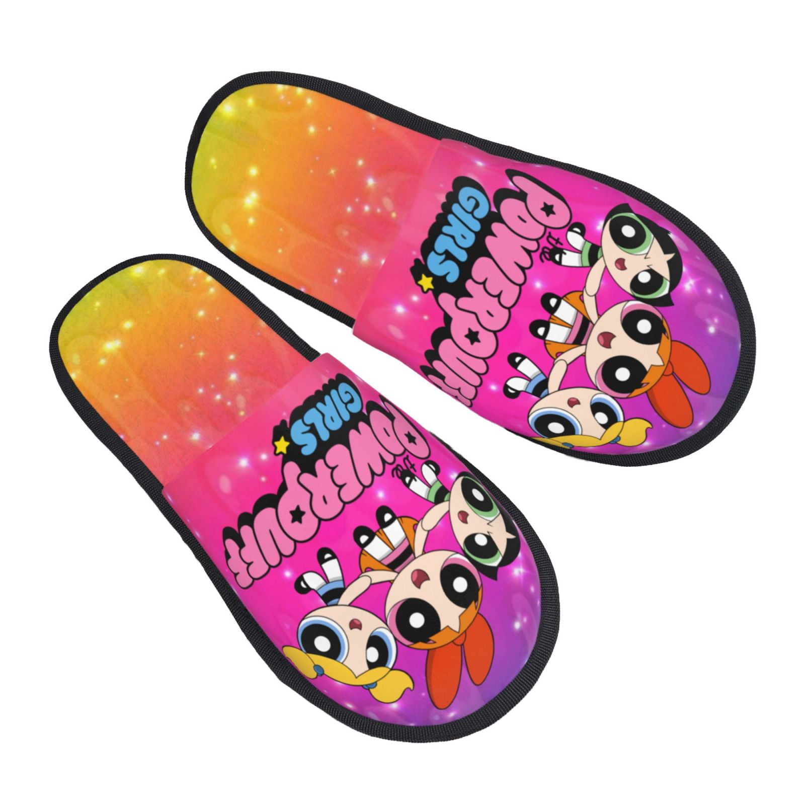 The Powerpuff Girls Furry Slippers For Men Women Fuzzy House Slippers ...