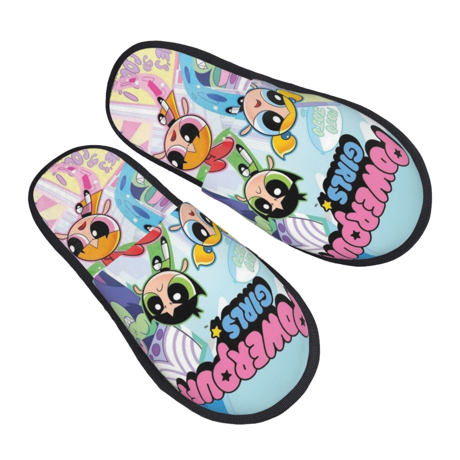 The Powerpuff Girls Furry Slippers For Men Women Fuzzy House Slippers ...