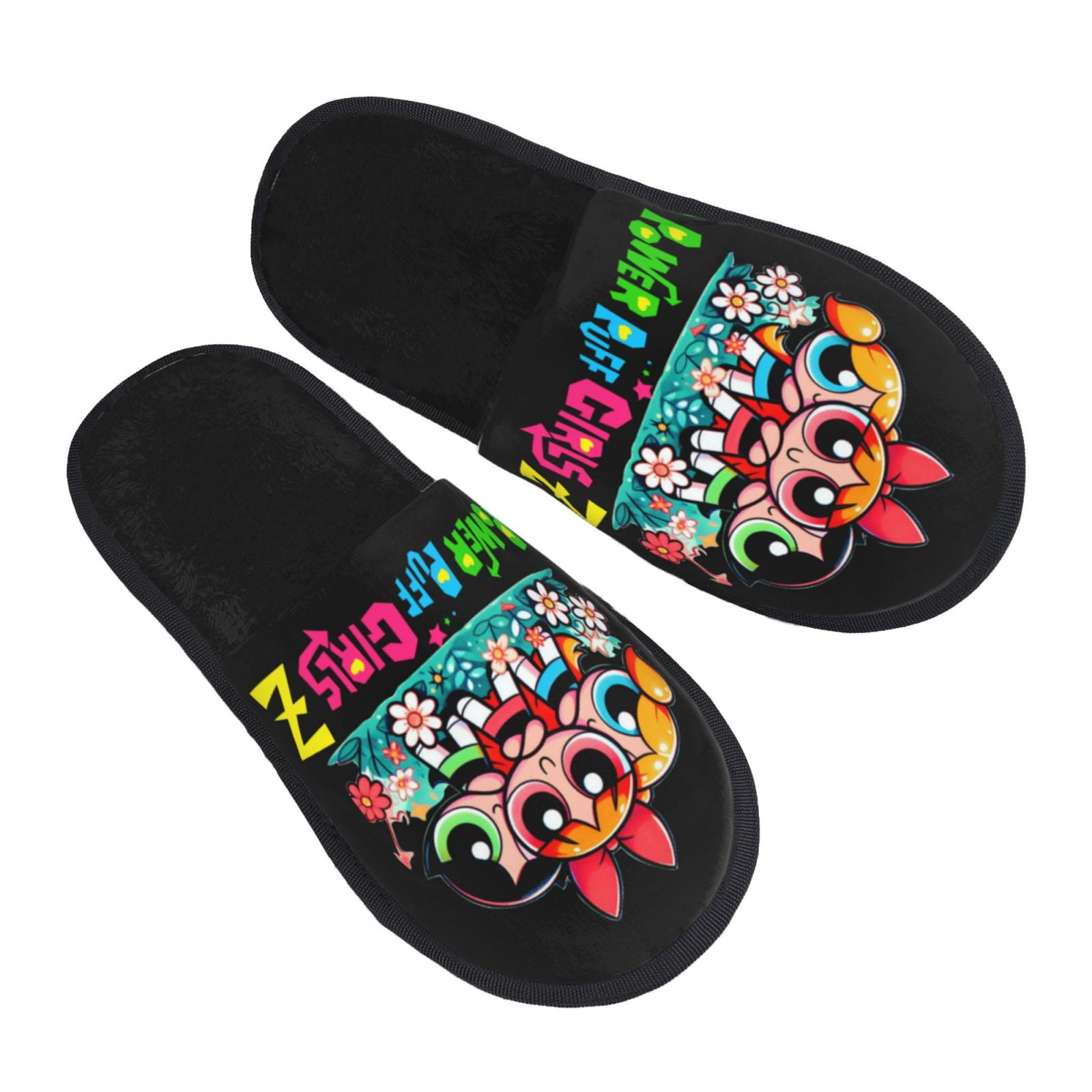 The Powerpuff Girls Furry Slippers For Men Women Fuzzy House Slippers ...