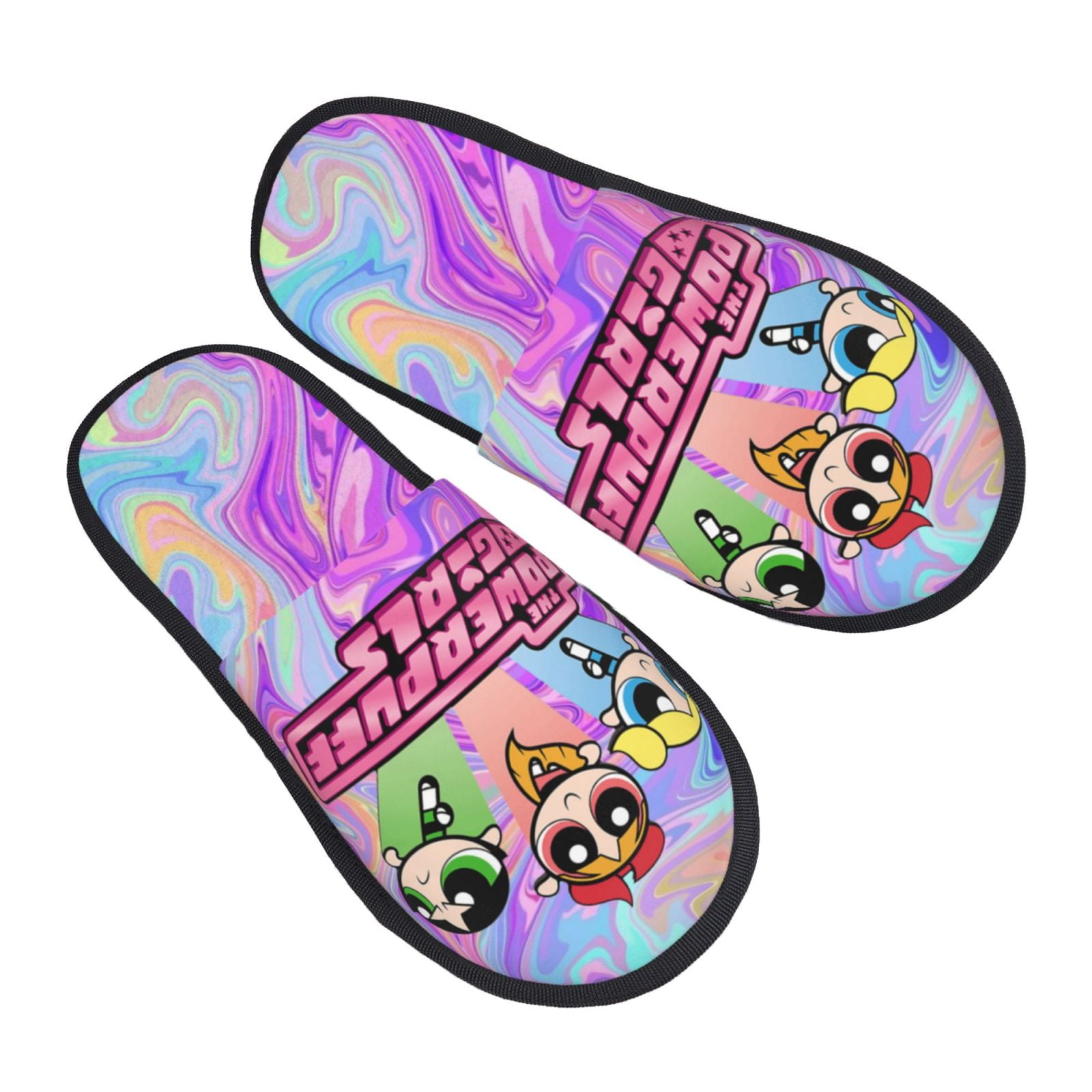 The Powerpuff Girls Furry Slippers For Men Women Fuzzy House Slippers ...