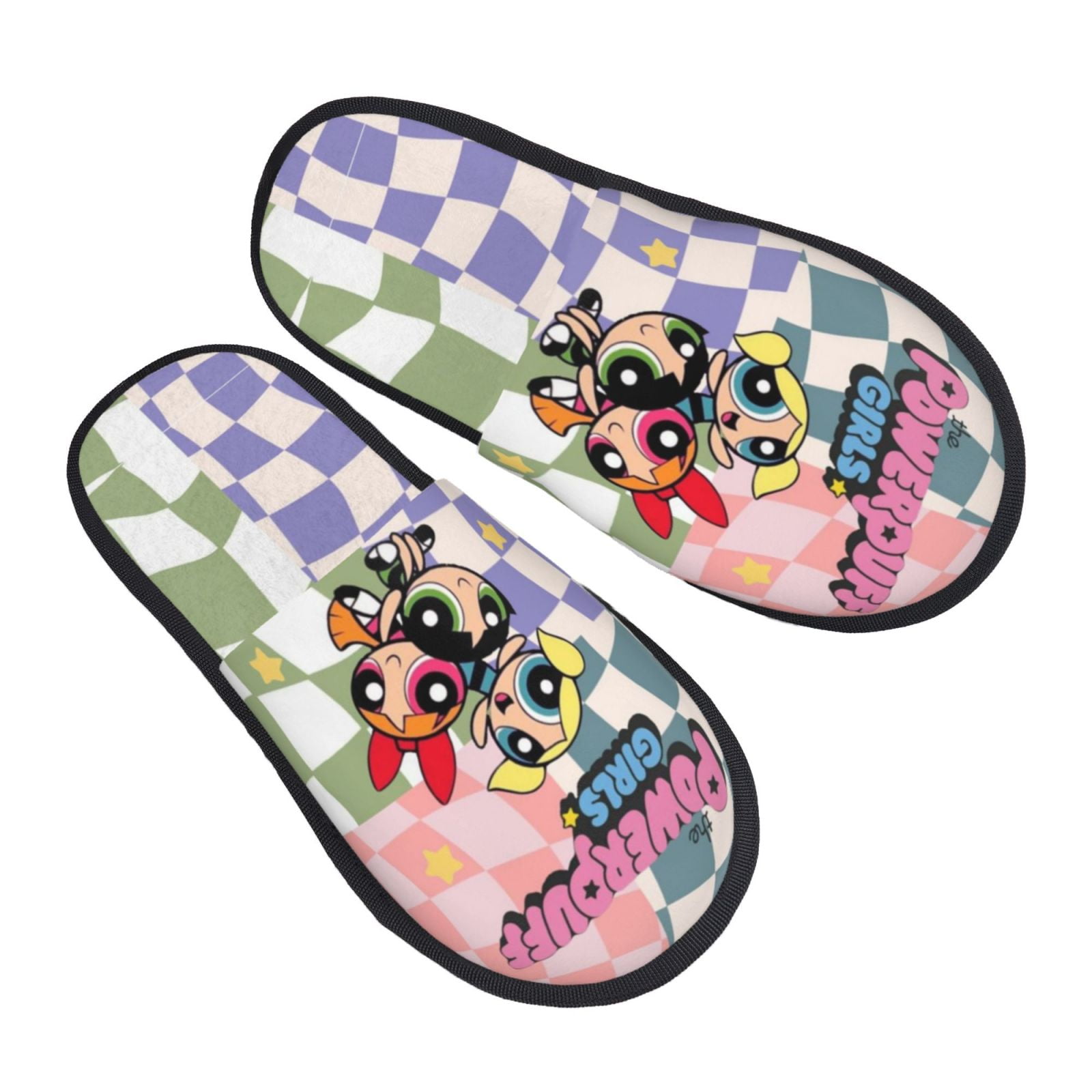 The Powerpuff Girls Furry Slippers For Men Women Fuzzy House Slippers ...
