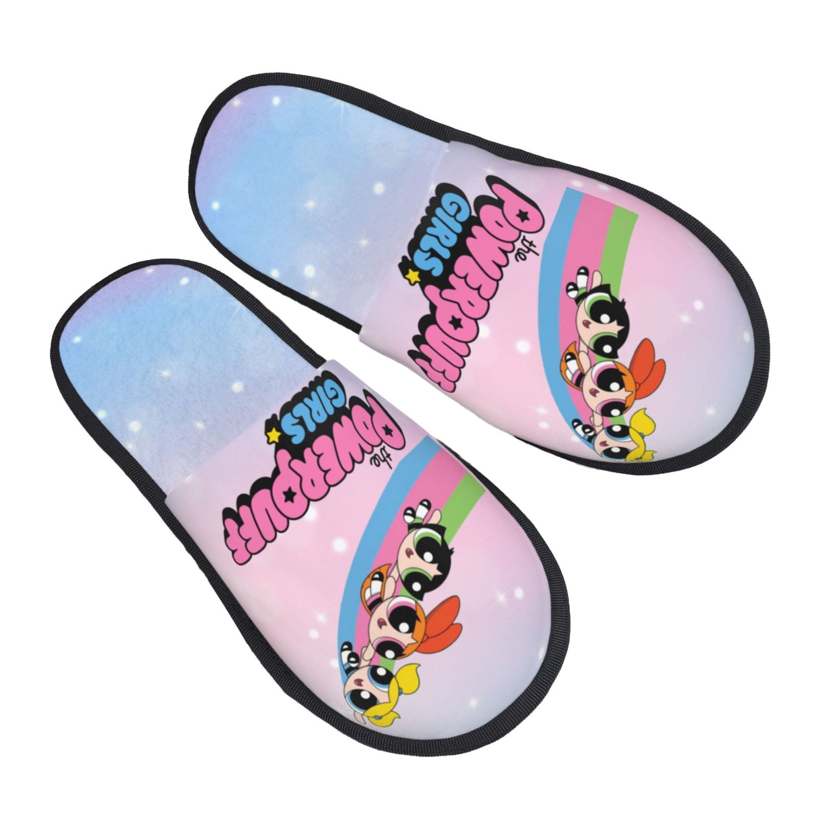 The Powerpuff Girls Furry Slippers For Men Women Fuzzy House Slippers ...