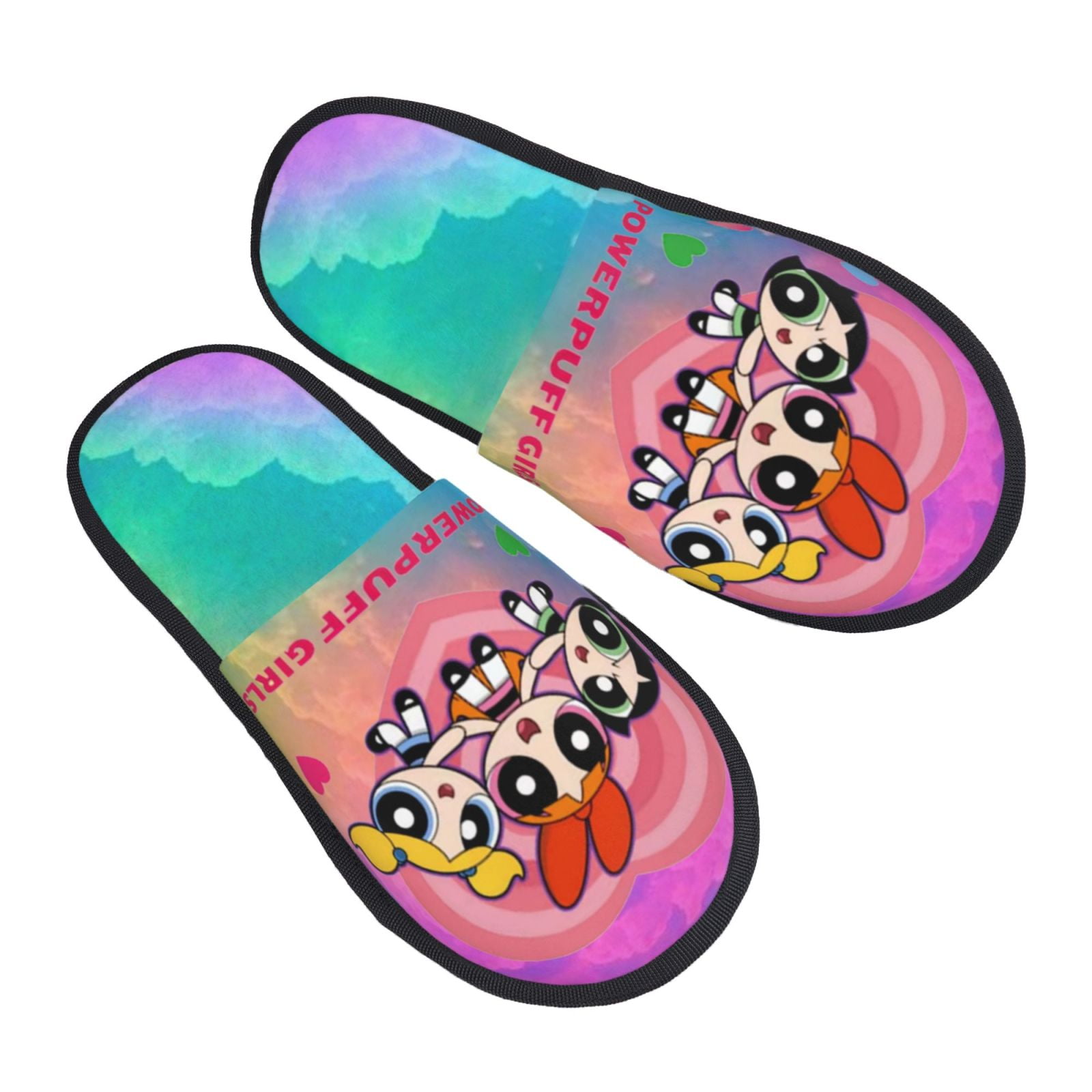 The Powerpuff Girls Furry Slippers For Men Women Fuzzy House Slippers ...