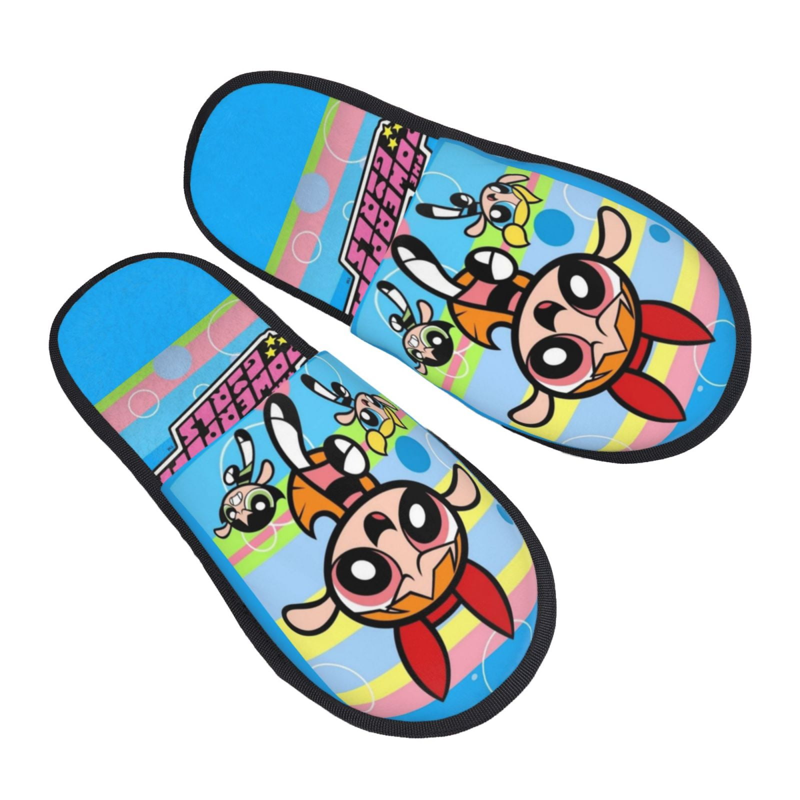 The Powerpuff Girls Furry Slippers For Men Women Fuzzy House Slippers ...