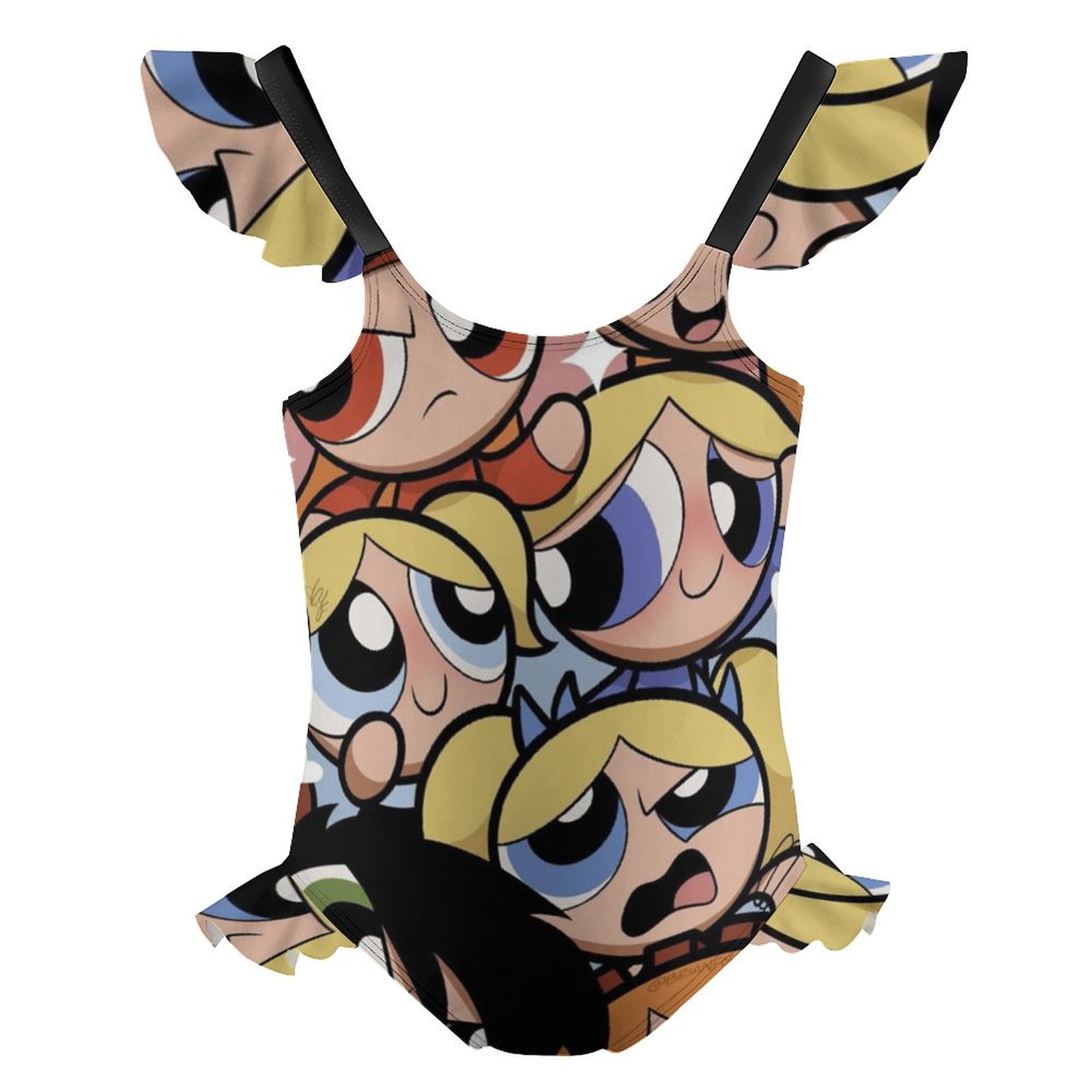 The Powerpuff Girls Girls Swimsuit Ruffle One-piece Beachwear Kids Cute ...