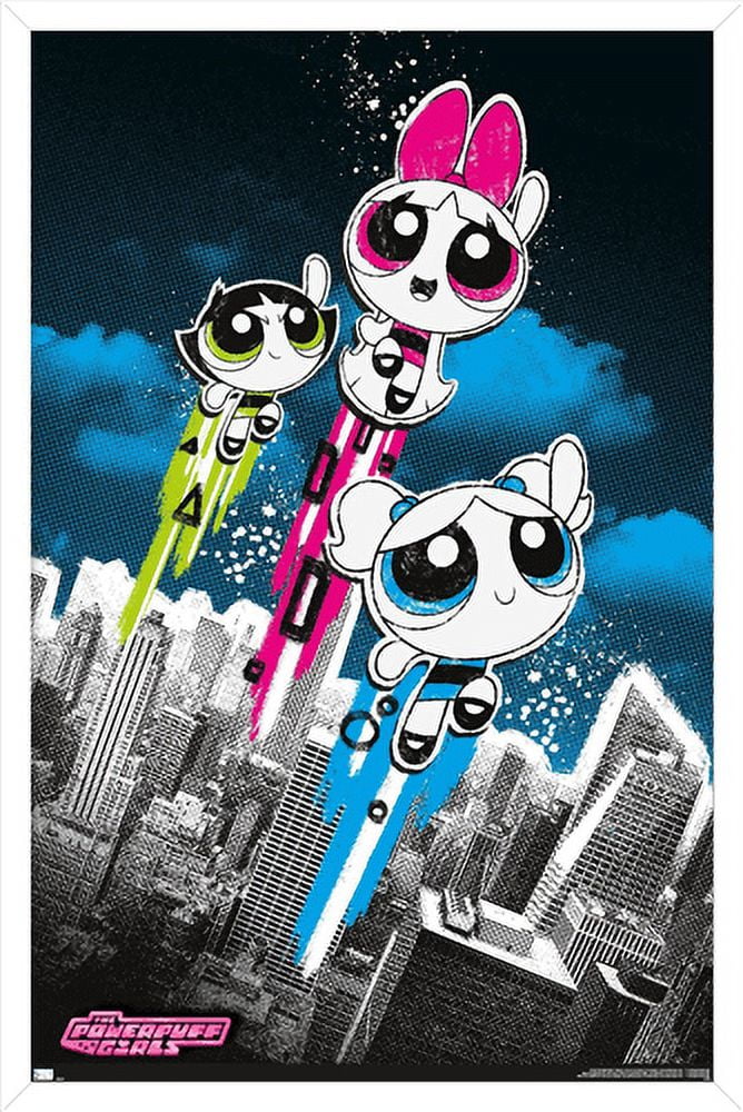 The Powerpuff Girls - Group City Wall Poster, 14.725" x 22.375", Framed ...