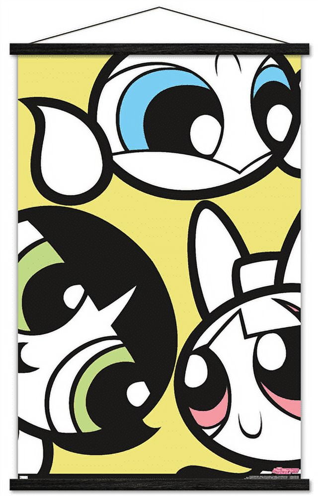 The Powerpuff Girls - Group Faces Wall Poster with Wooden Magnetic ...