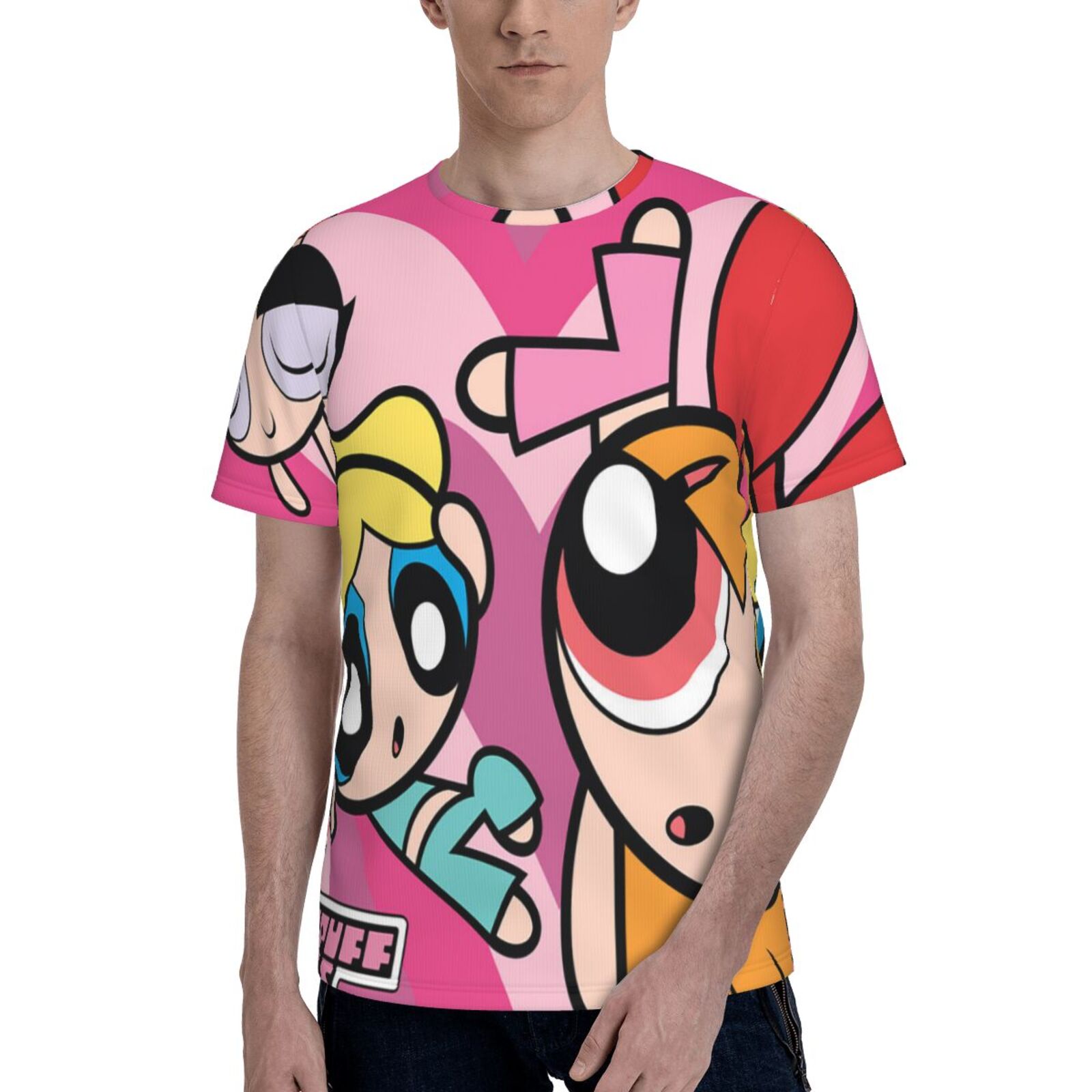 The Powerpuff Girls Mens 3d Graphic Print Shirts Casual Short Sleeve ...