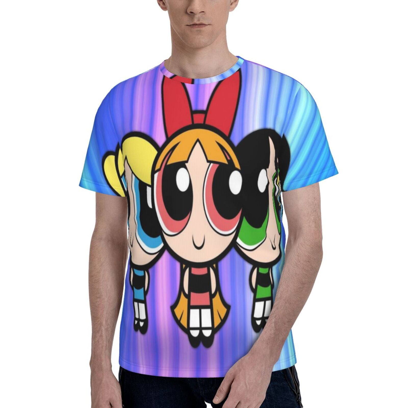 The Powerpuff Girls Mens 3d Graphic Print Shirts Casual Short Sleeve ...
