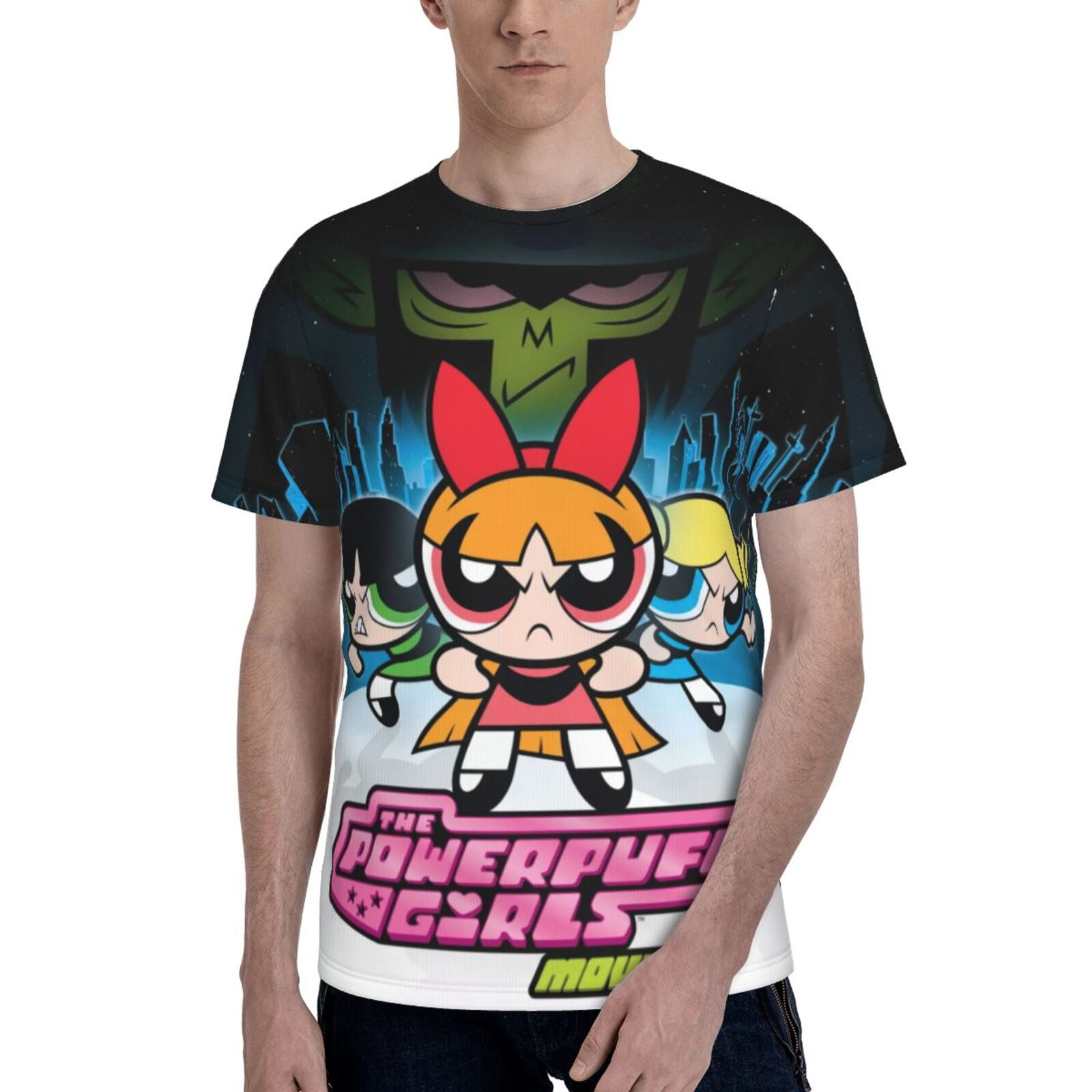 The Powerpuff Girls Mens 3d Graphic Print Shirts Casual Short Sleeve ...
