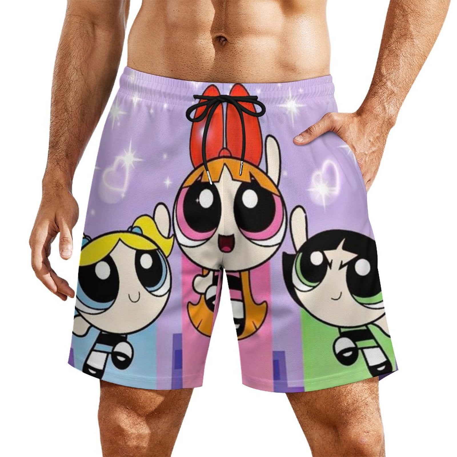 The Powerpuff Girls Mens Swim Trunks with Compression Liner Board ...