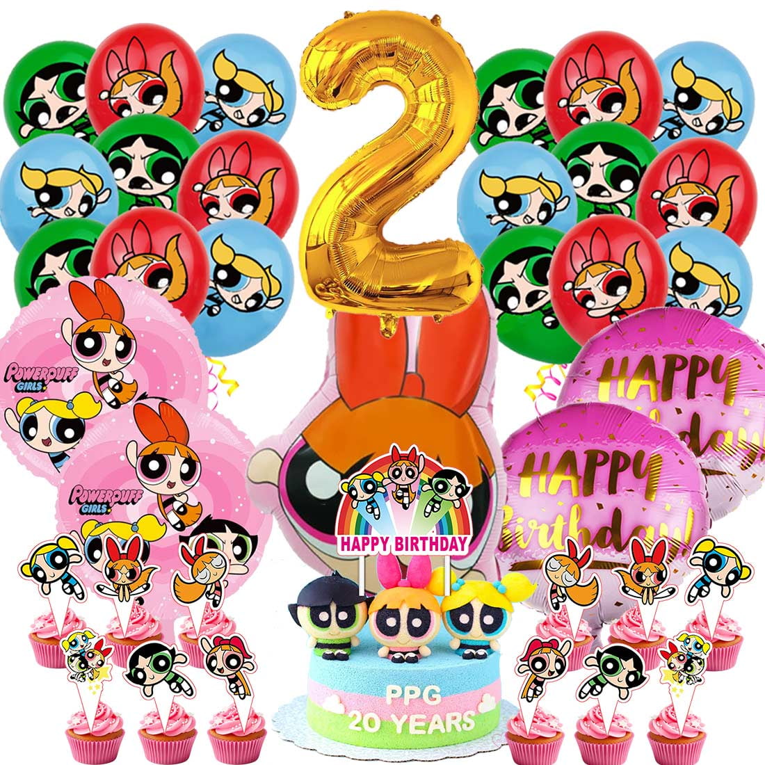 The Powerpuff Girls Party Supplies 2nd Decor Kit Balloons Birthday Cake ...