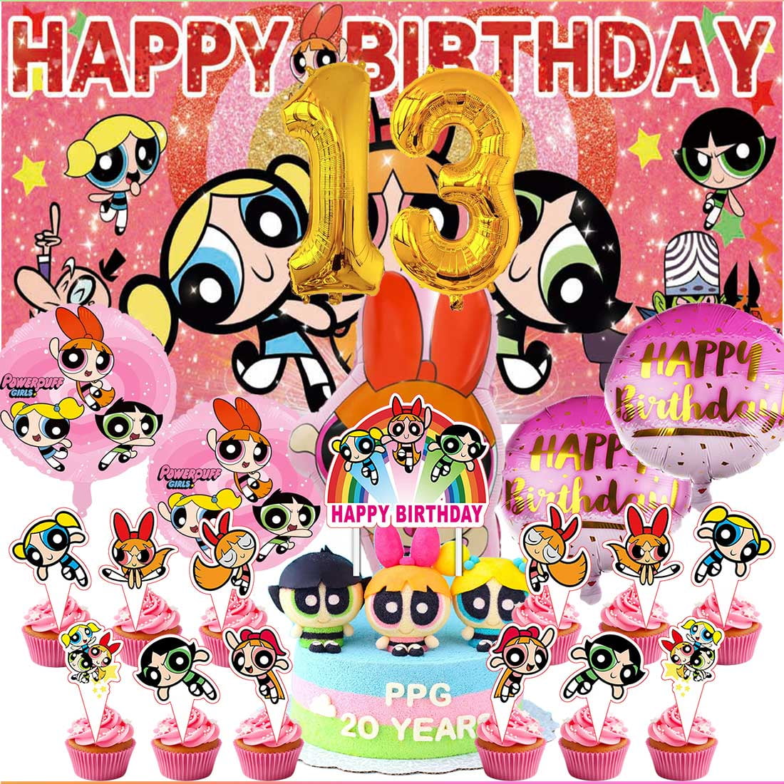 The Powerpuff Girls Party Supplies Decor 13th Kit Balloons Birthday ...