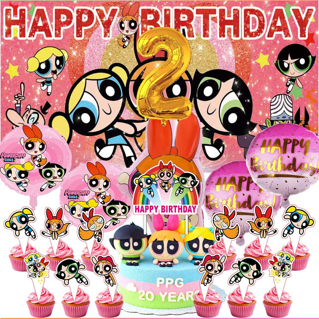 The Powerpuff Girls Party Supplies Decor 2nd Kit Balloons Birthday Cake ...