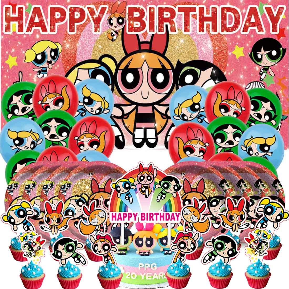 The Powerpuff Girls Party Supplies Plates Decorations Birthday Cake ...