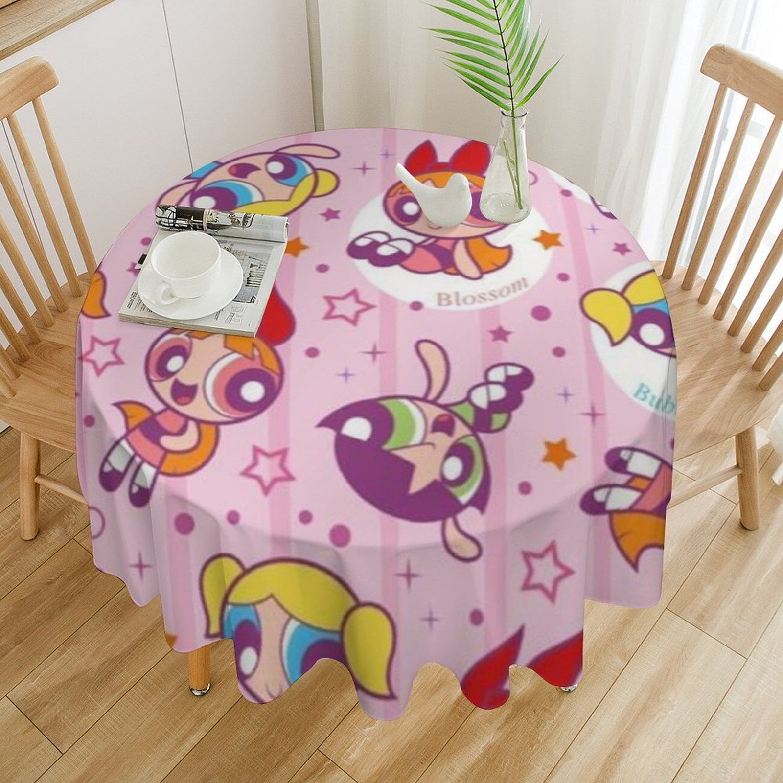 The Powerpuff Girls Round Tablecloth Print Decorative Table Cover ...