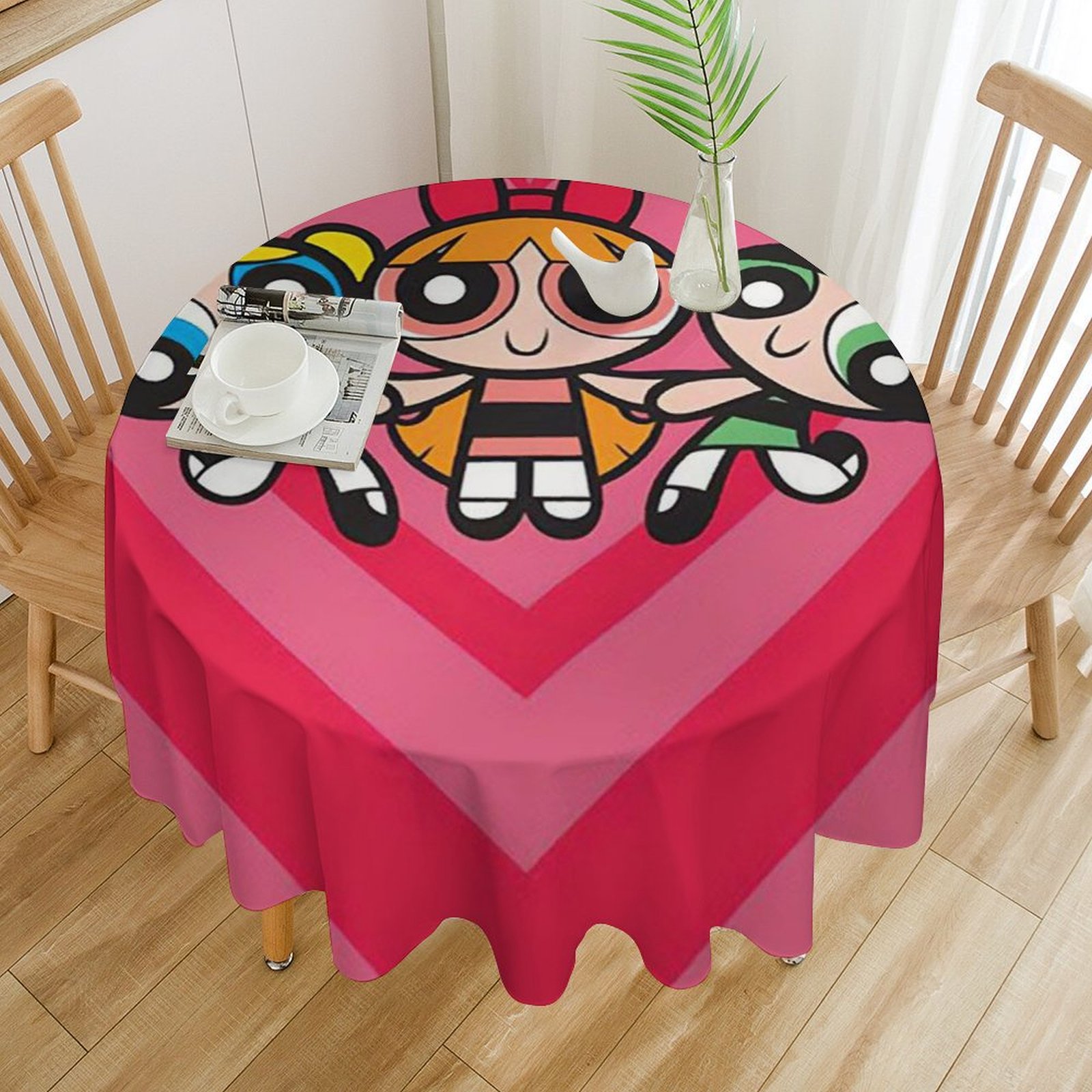 The Powerpuff Girls Round Tablecloth Print Decorative Table Cover ...