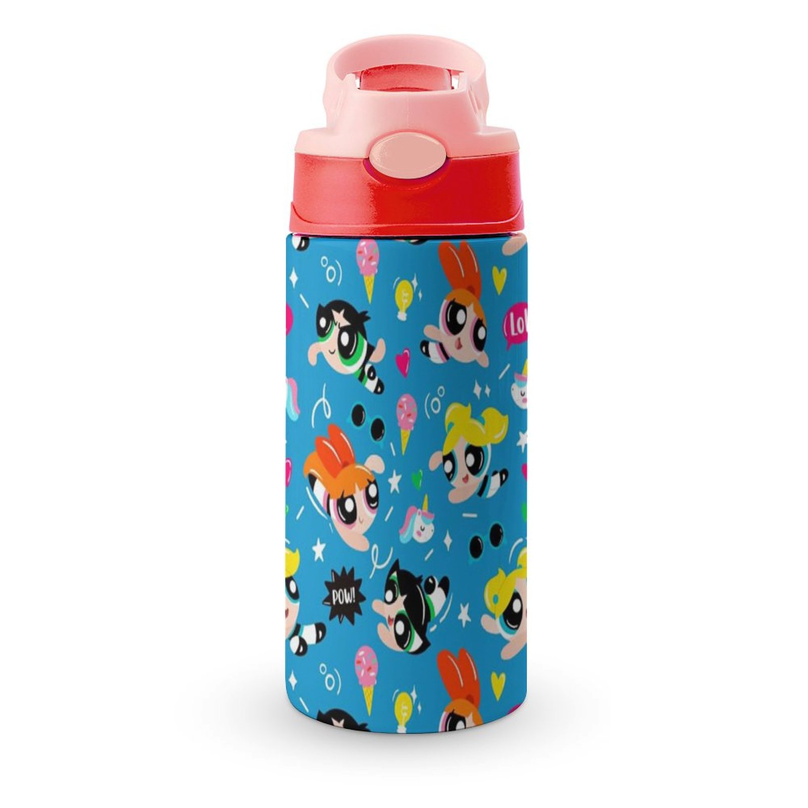 The Powerpuff Girls Stainless Steel Water Bottle with Straw Children's ...