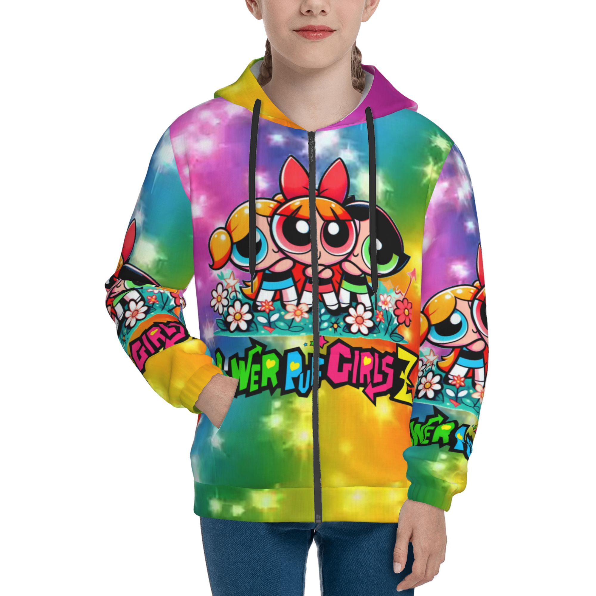 The Powerpuff Girls Teens Boys Girls Zip Up Hoodie 3d Printed Hooded ...