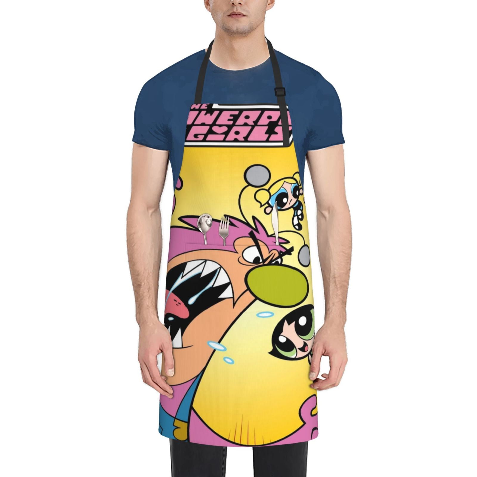 The Powerpuff Girls Waterproof Cooking Aprons, Adjustable Bib Soft Chef ...