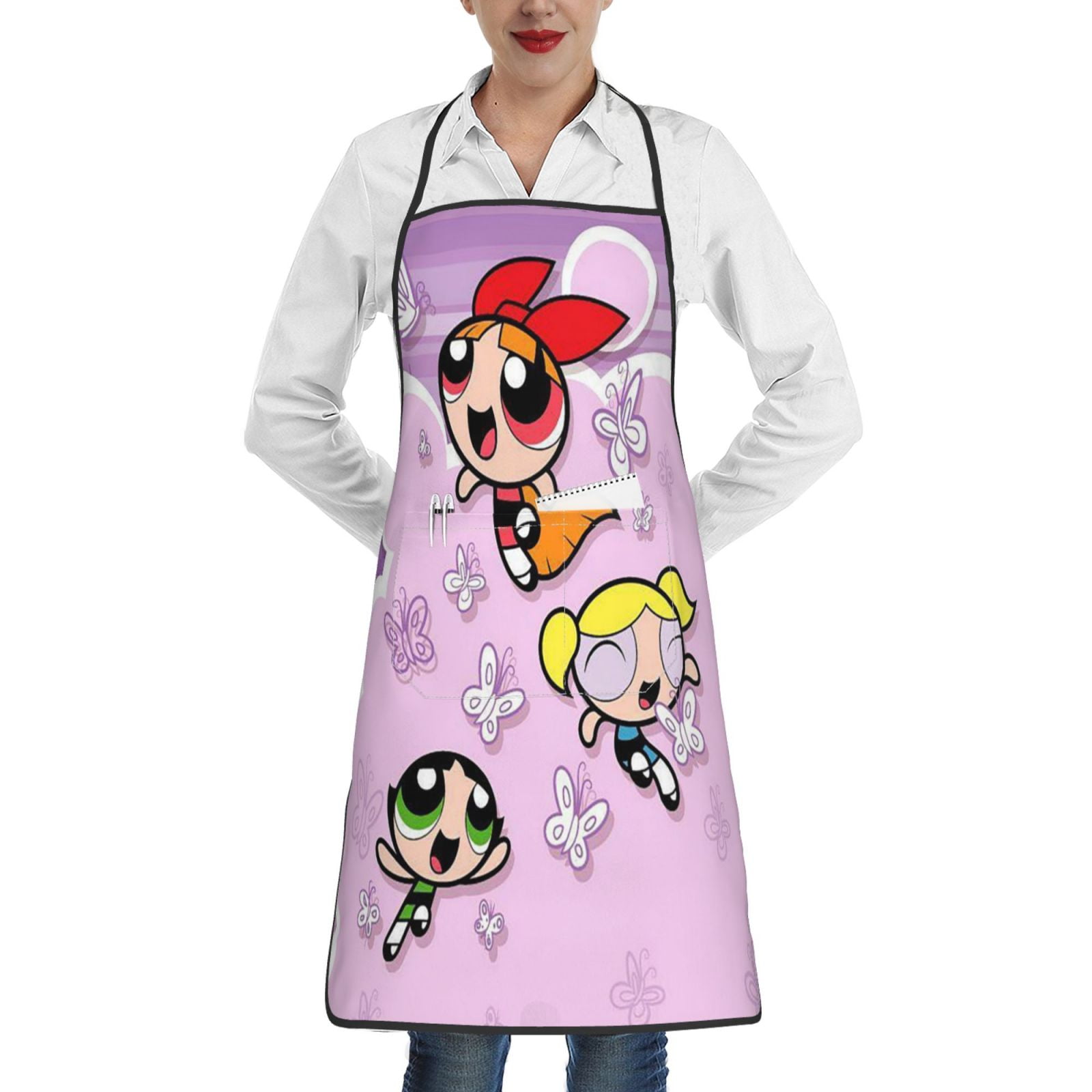 The Powerpuff Girls Waterproof Cooking Aprons, Adjustable Bib Soft Chef ...