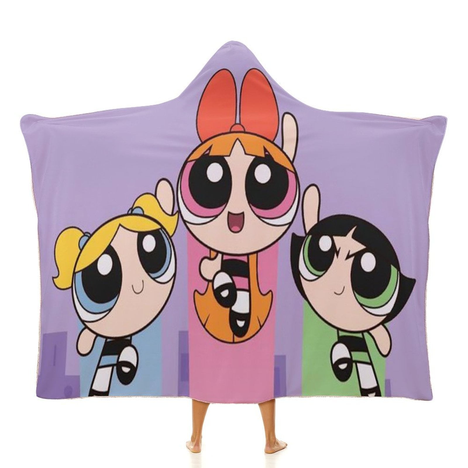 The Powerpuff Girls Wearable Blanket Cloak Arctic Velvet Hooded Blanket ...