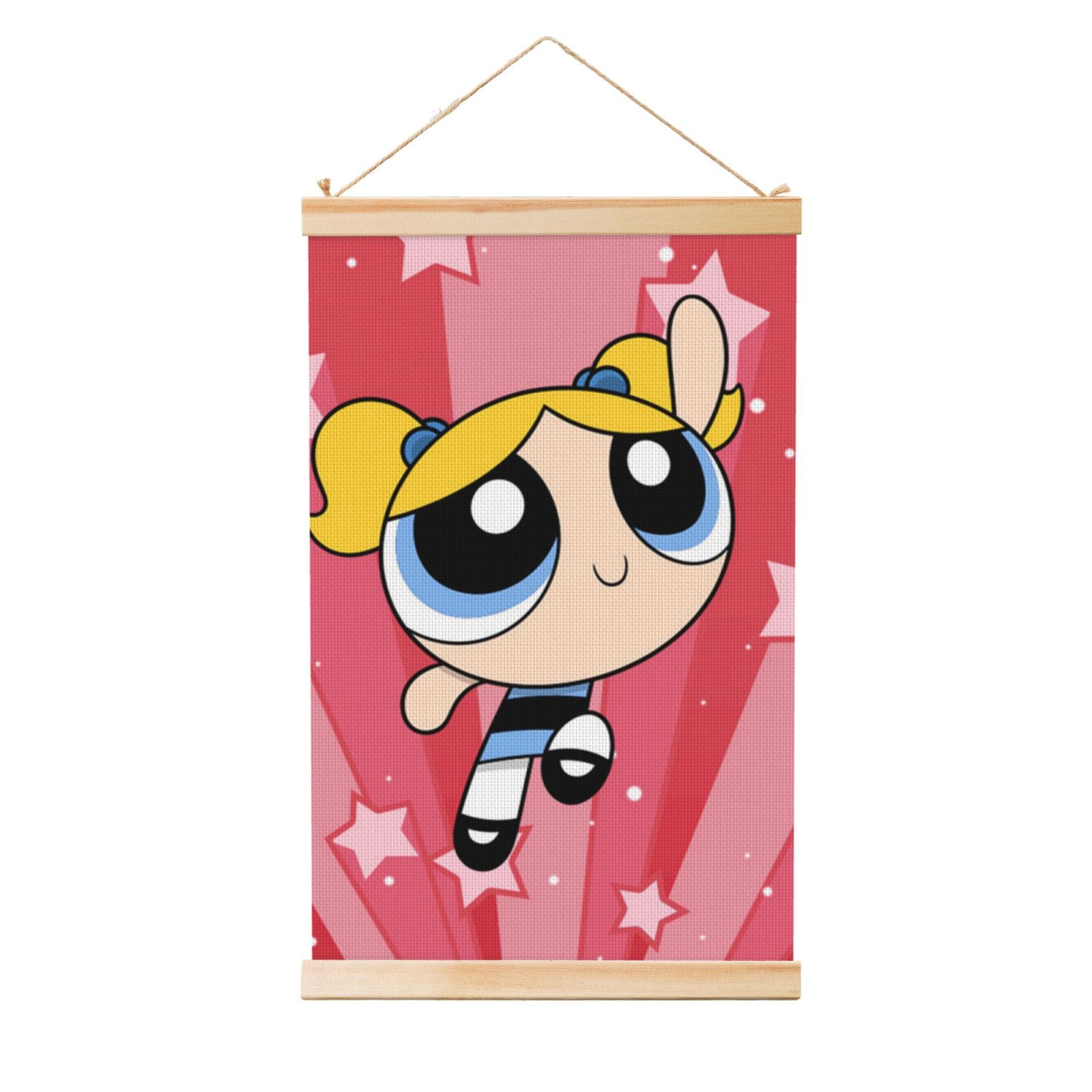 The Powerpuff Girls Wooden Shaft Hanging Poster Home Decor Poster Wall ...