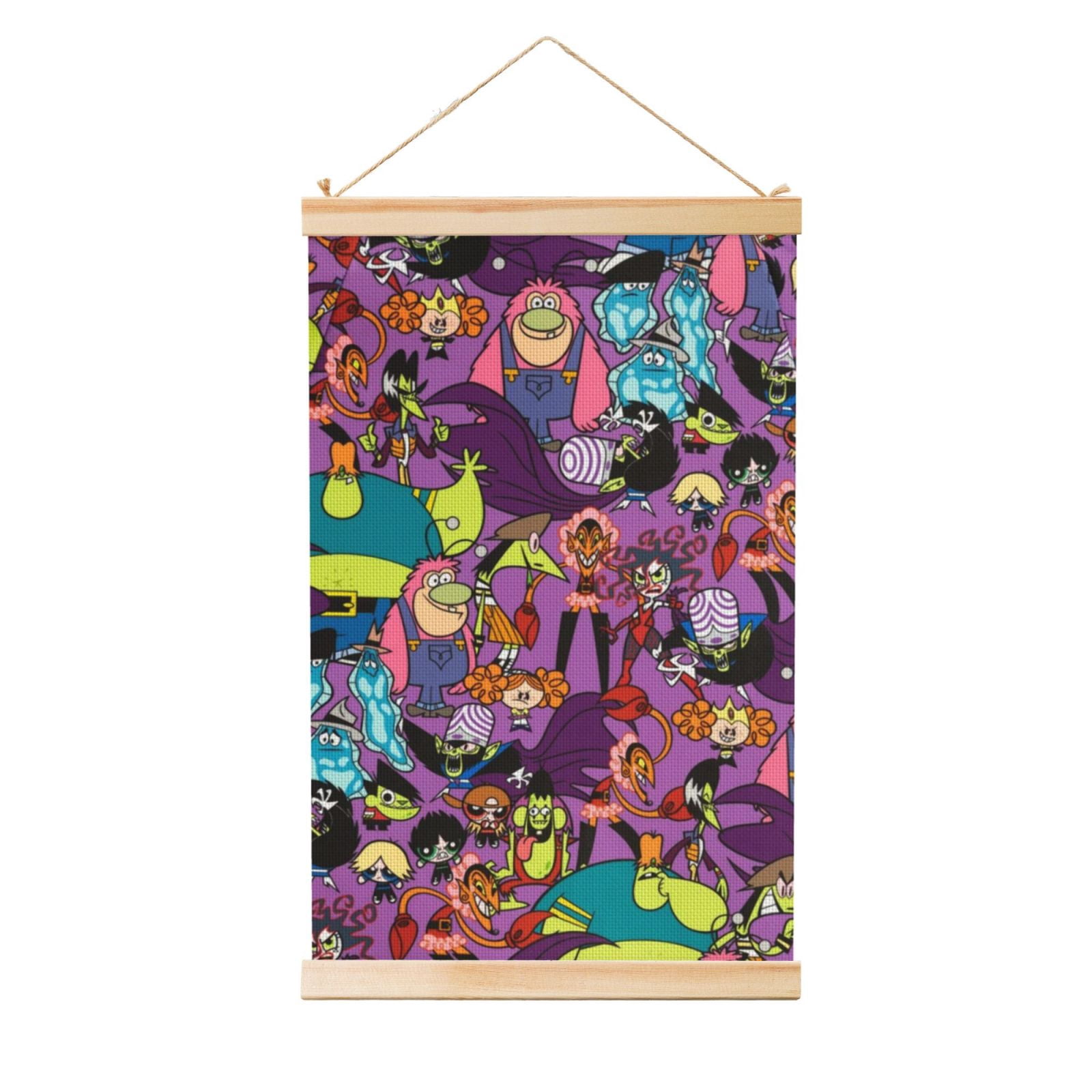 The Powerpuff Girls Wooden Shaft Hanging Poster Home Decor Poster Wall ...