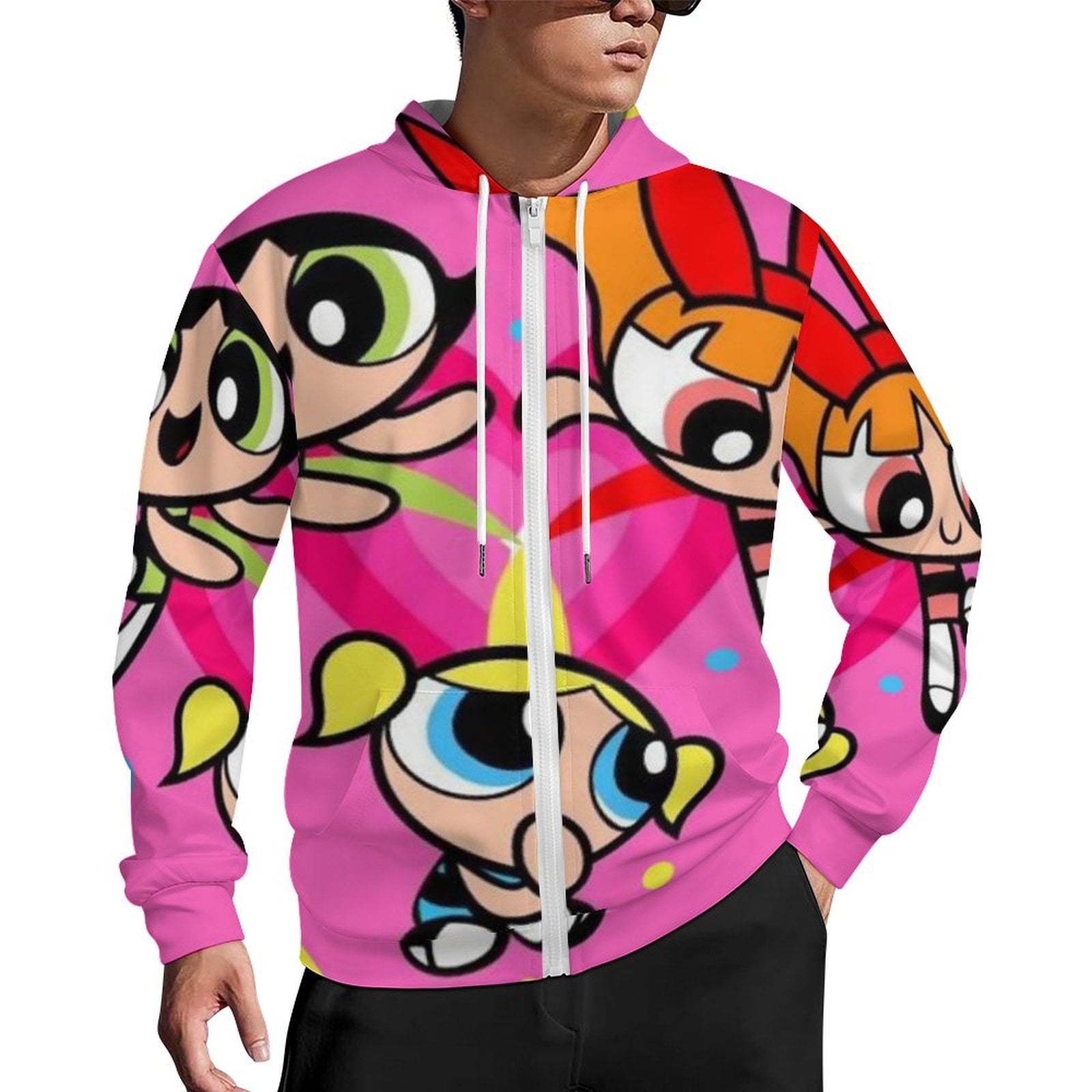 The Powerpuff Girls Zip Up Hoodies Unisex Realistic 3D Print Sweatshirt ...