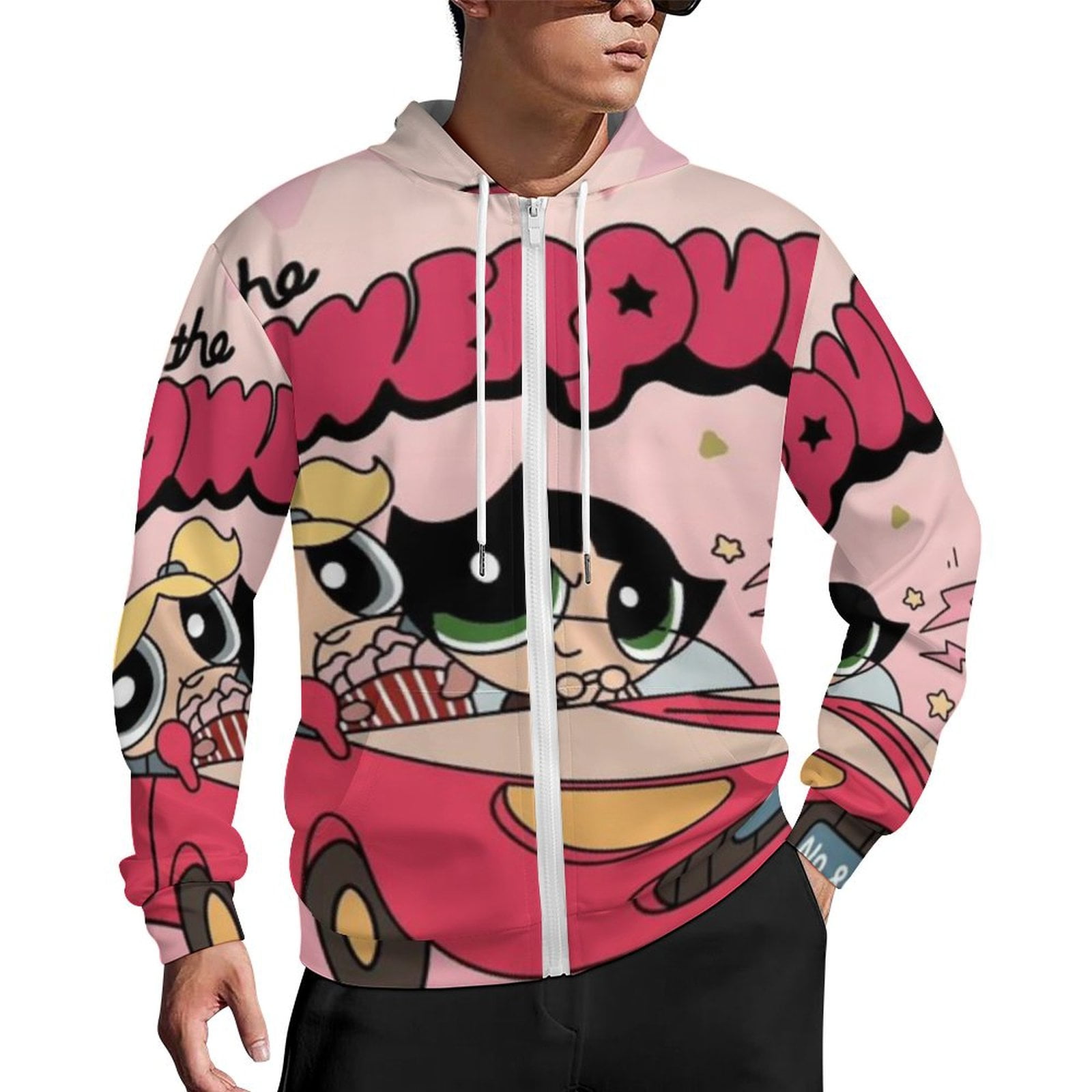 The Powerpuff Girls Zip Up Hoodies Unisex Realistic 3D Print Sweatshirt ...