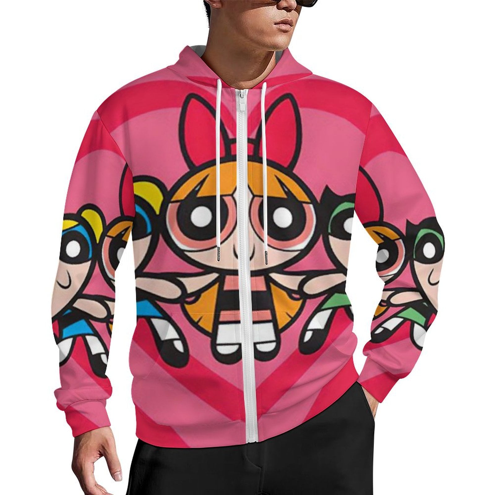 The Powerpuff Girls Zip Up Hoodies Unisex Realistic 3D Print Sweatshirt ...