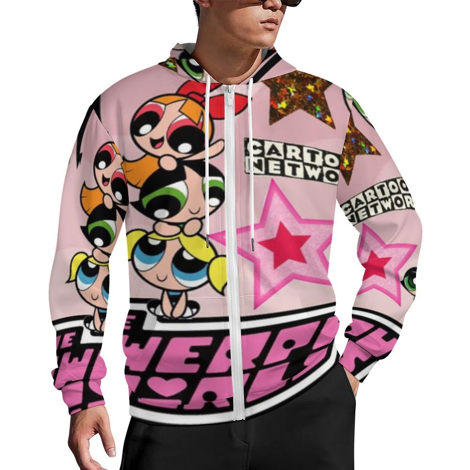 The Powerpuff Girls Zip Up Hoodies Unisex Realistic 3D Print Sweatshirt ...