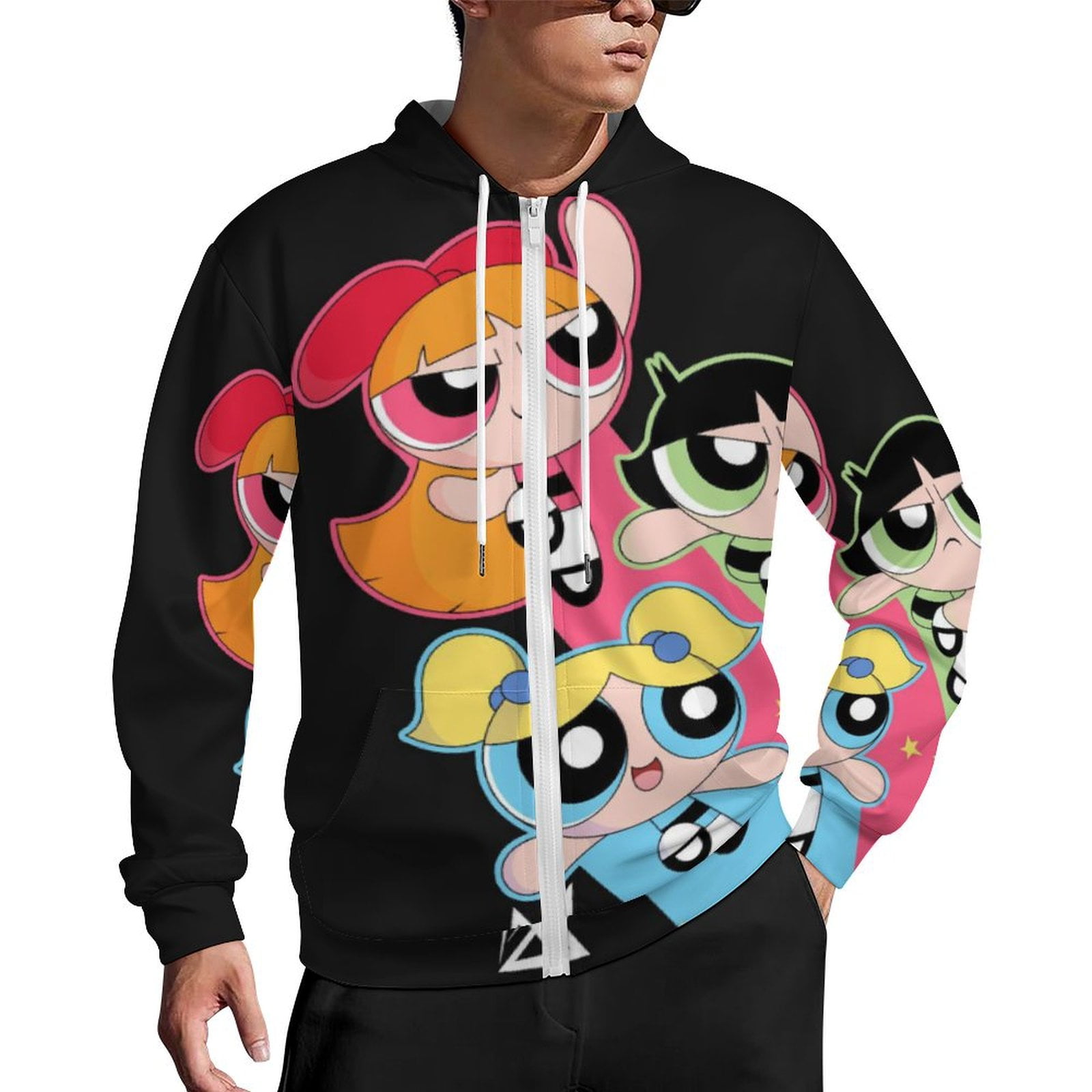 The Powerpuff Girls Zip Up Hoodies Unisex Realistic 3D Print Sweatshirt ...