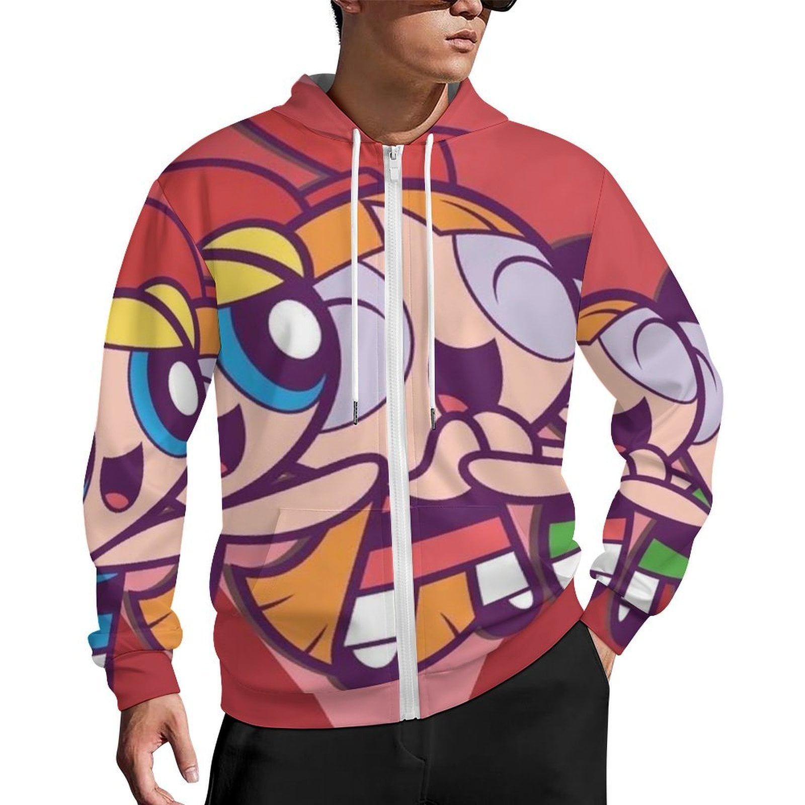 The Powerpuff Girls Zip Up Hoodies Unisex Realistic 3D Print Sweatshirt ...