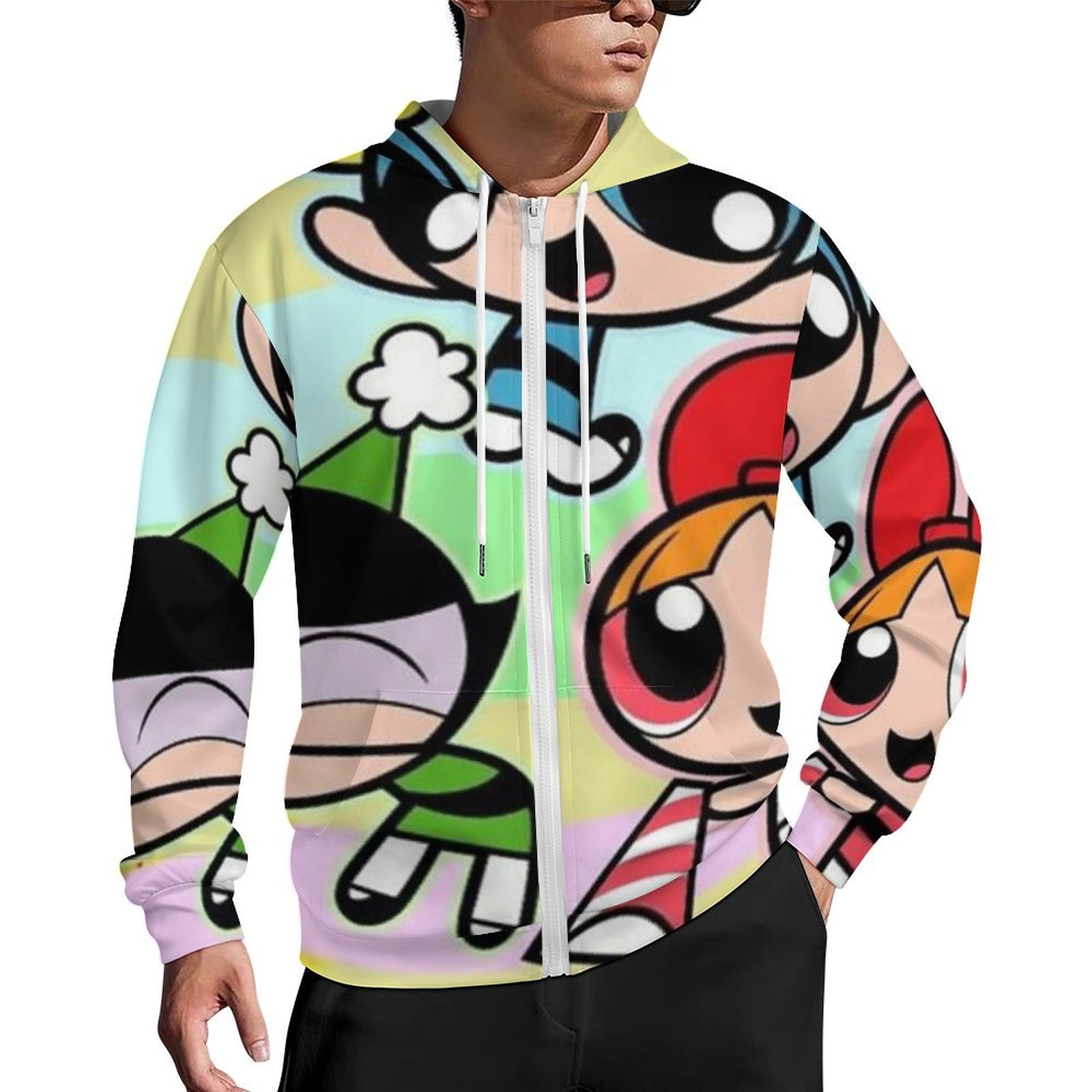 The Powerpuff Girls Zip Up Hoodies Unisex Realistic 3D Print Sweatshirt ...