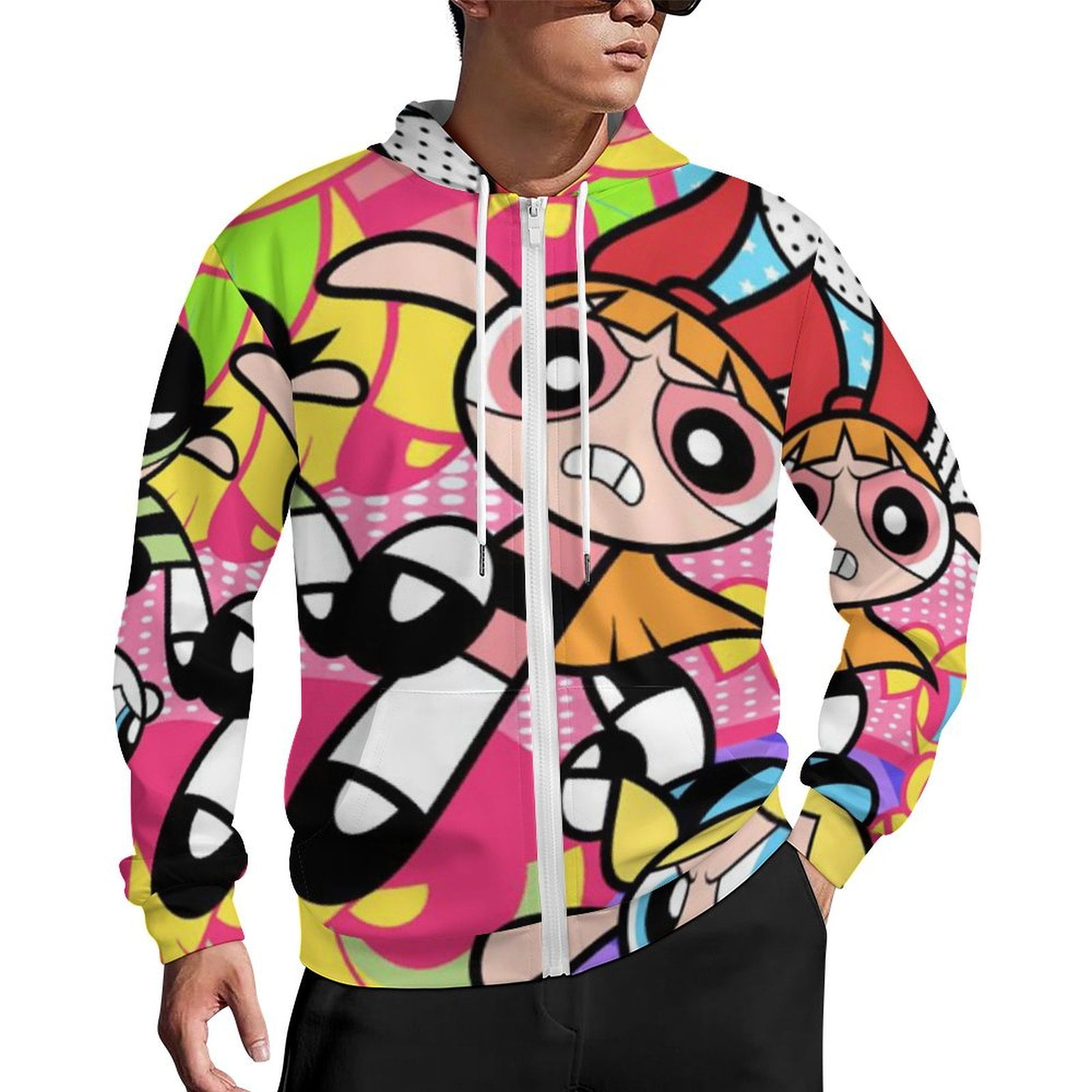 The Powerpuff Girls Zip Up Hoodies Unisex Realistic 3D Print Sweatshirt ...
