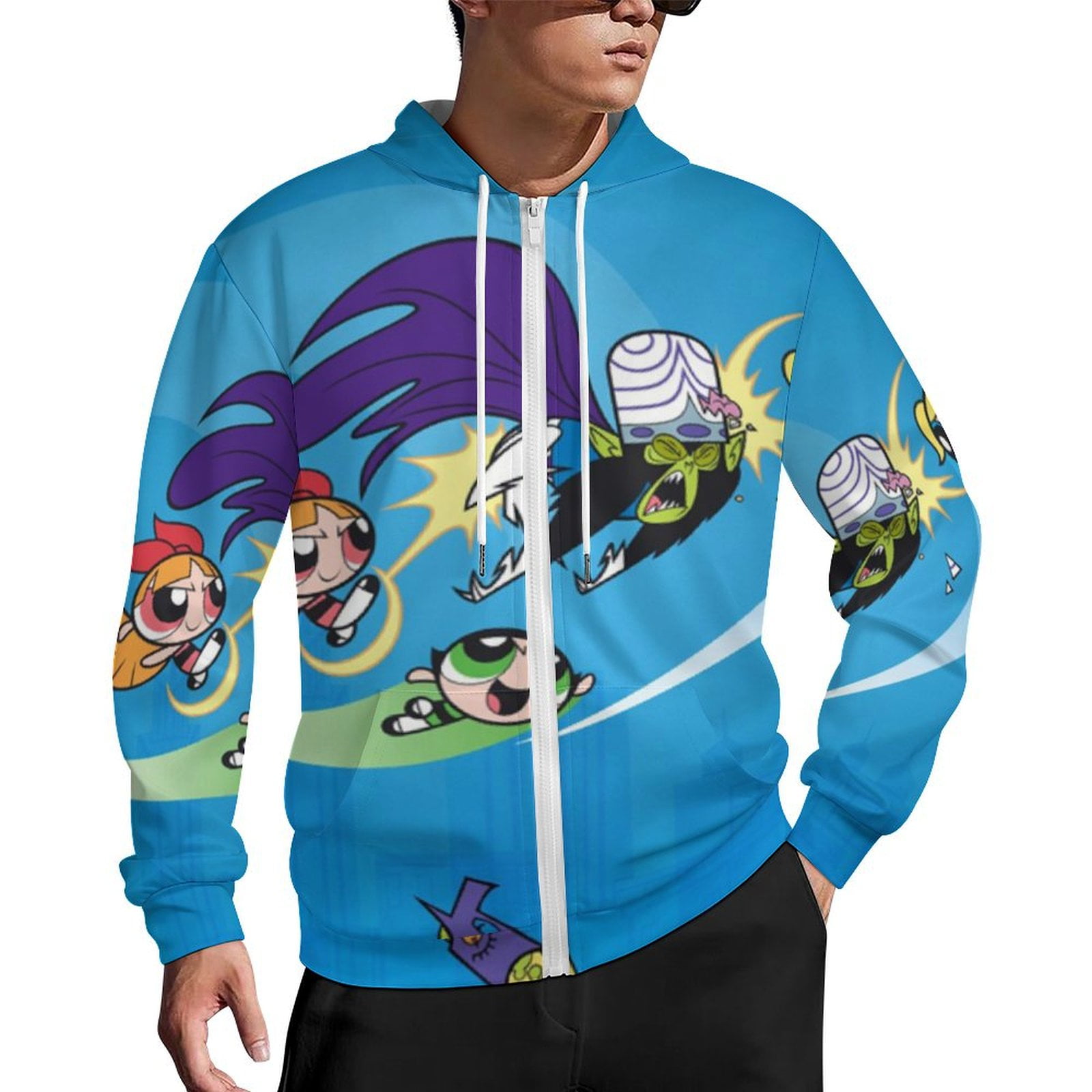 The Powerpuff Girls Zip Up Hoodies Unisex Realistic 3D Print Sweatshirt ...