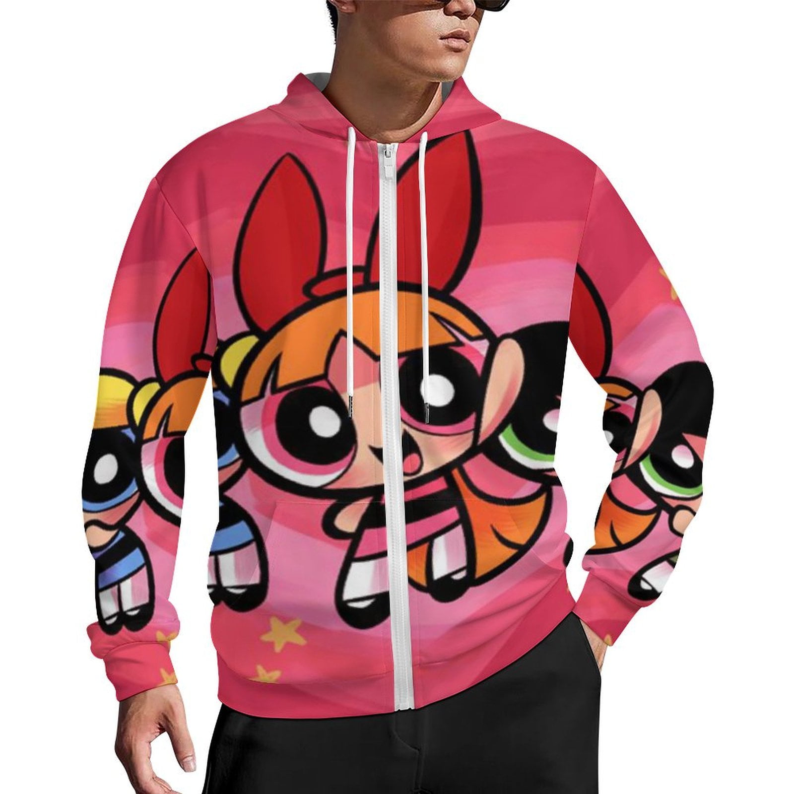 The Powerpuff Girls Zip Up Hoodies Unisex Realistic 3D Print Sweatshirt ...